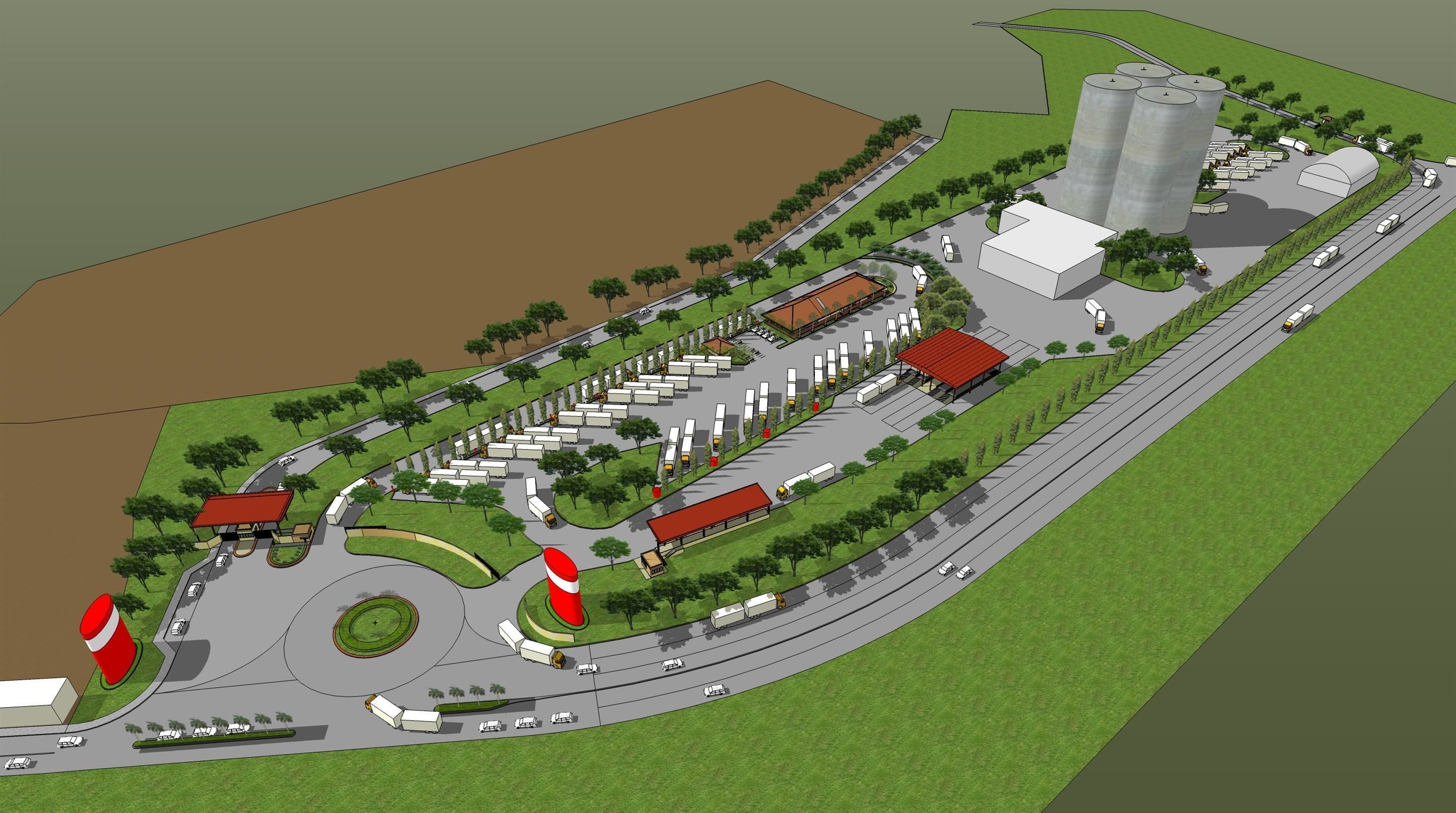 Layout for Cement plant entrance 3D model | CGTrader