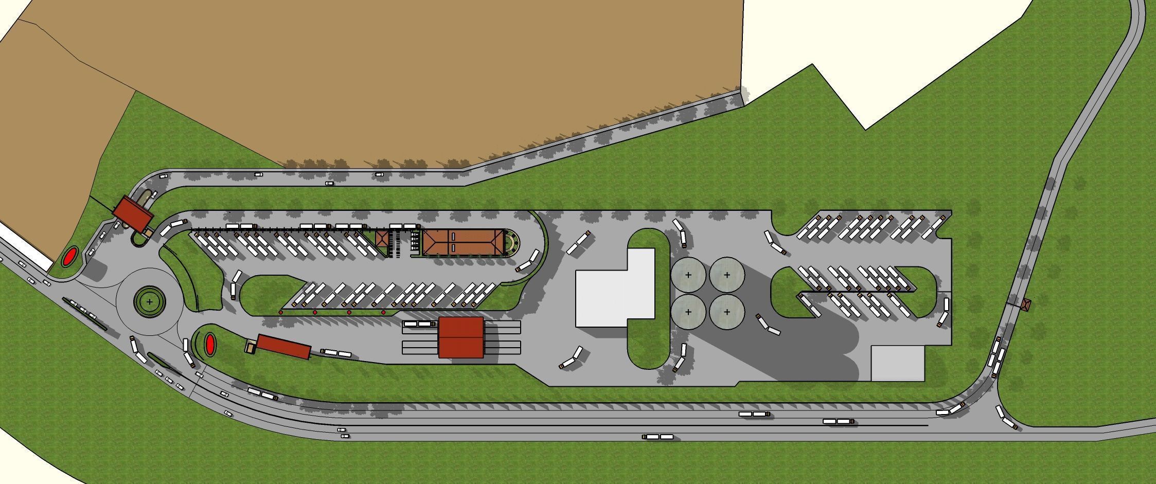 Layout for Cement plant entrance 3D model | CGTrader