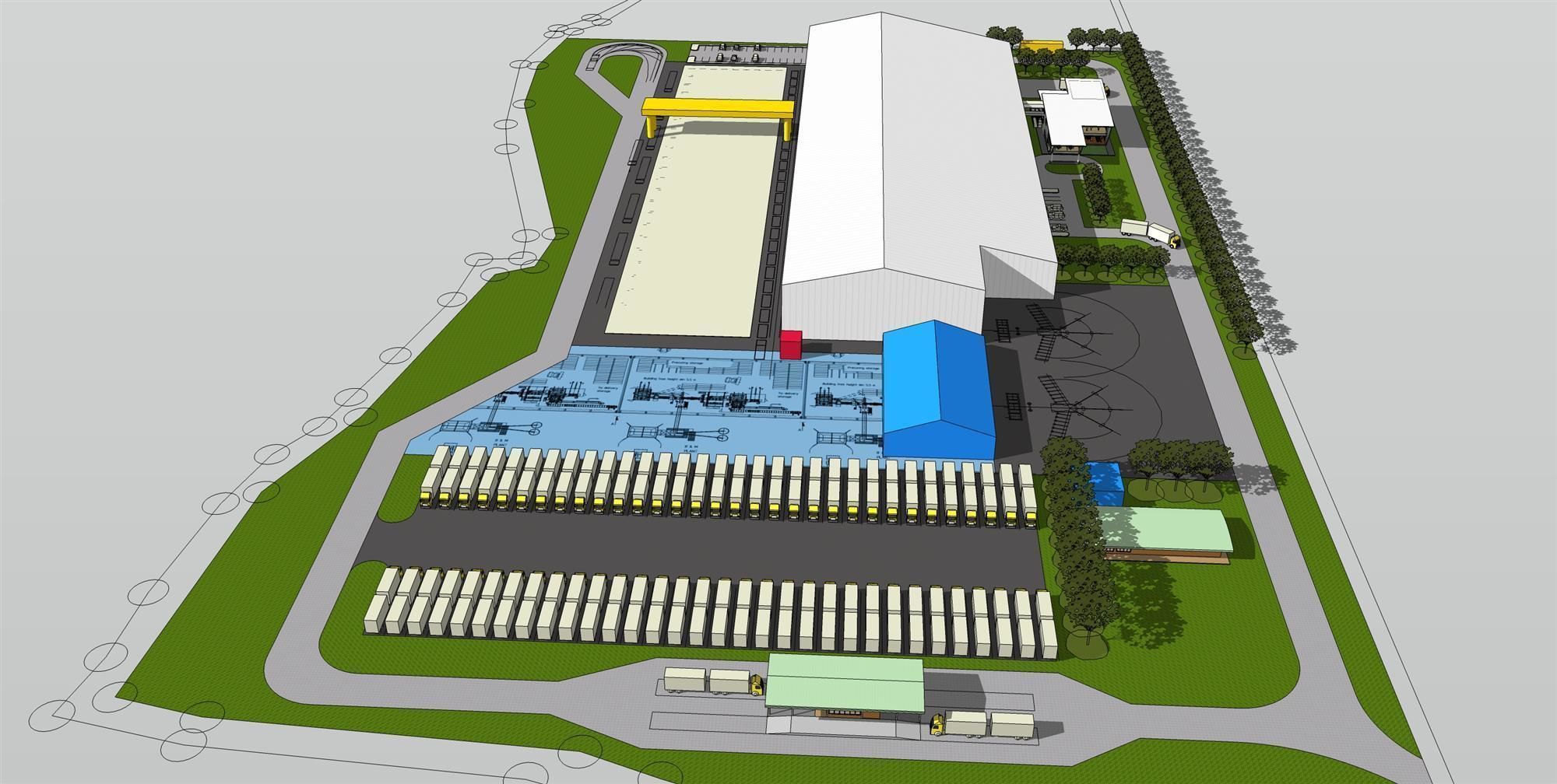 Layout for Precast factory and office 3D model | CGTrader