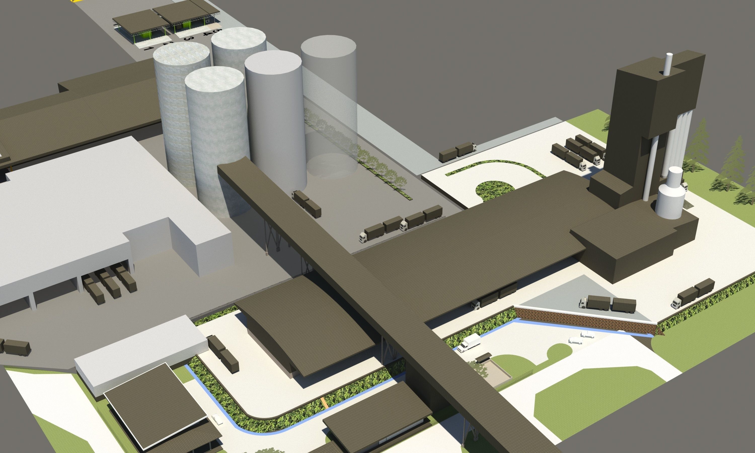 Layout of mini Cement plant 3D model | CGTrader
