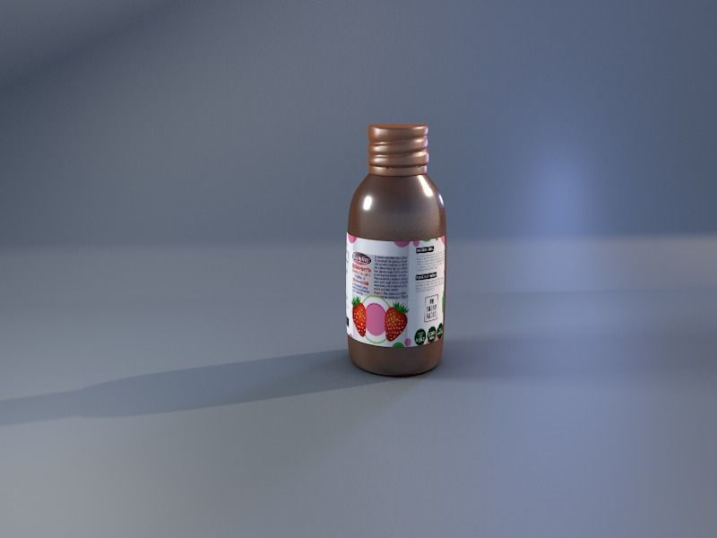 syrup cough strawberry 3D model | CGTrader