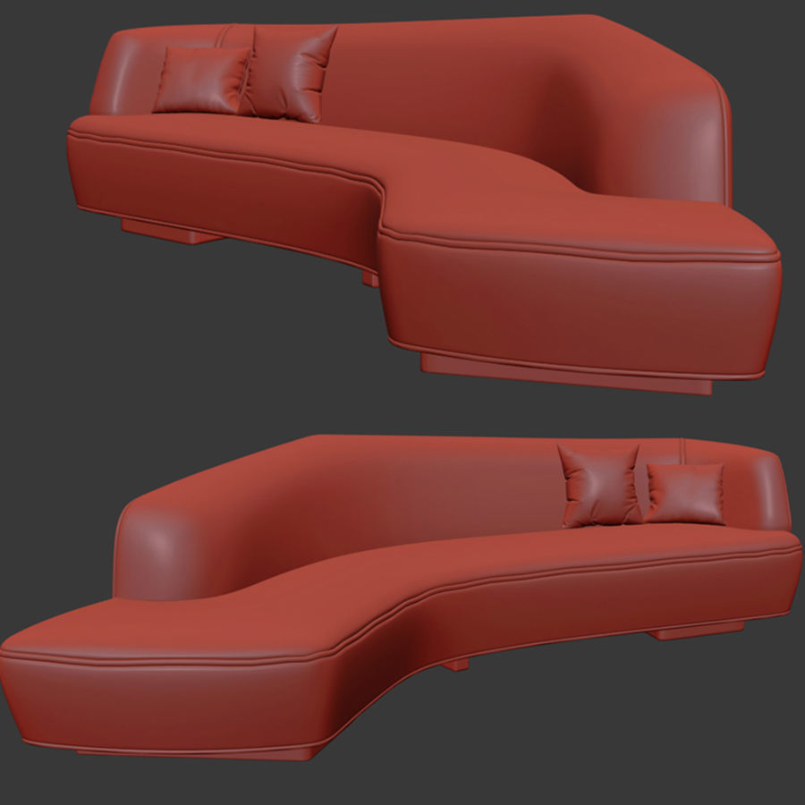 korduda Long Curved Sofa 3D model | CGTrader