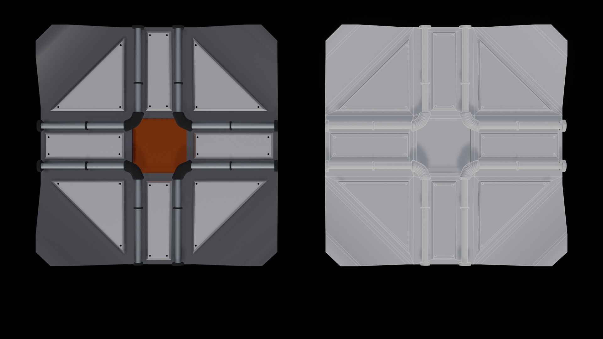 3D model Modular Scifi Hallway VR / AR / low-poly | CGTrader