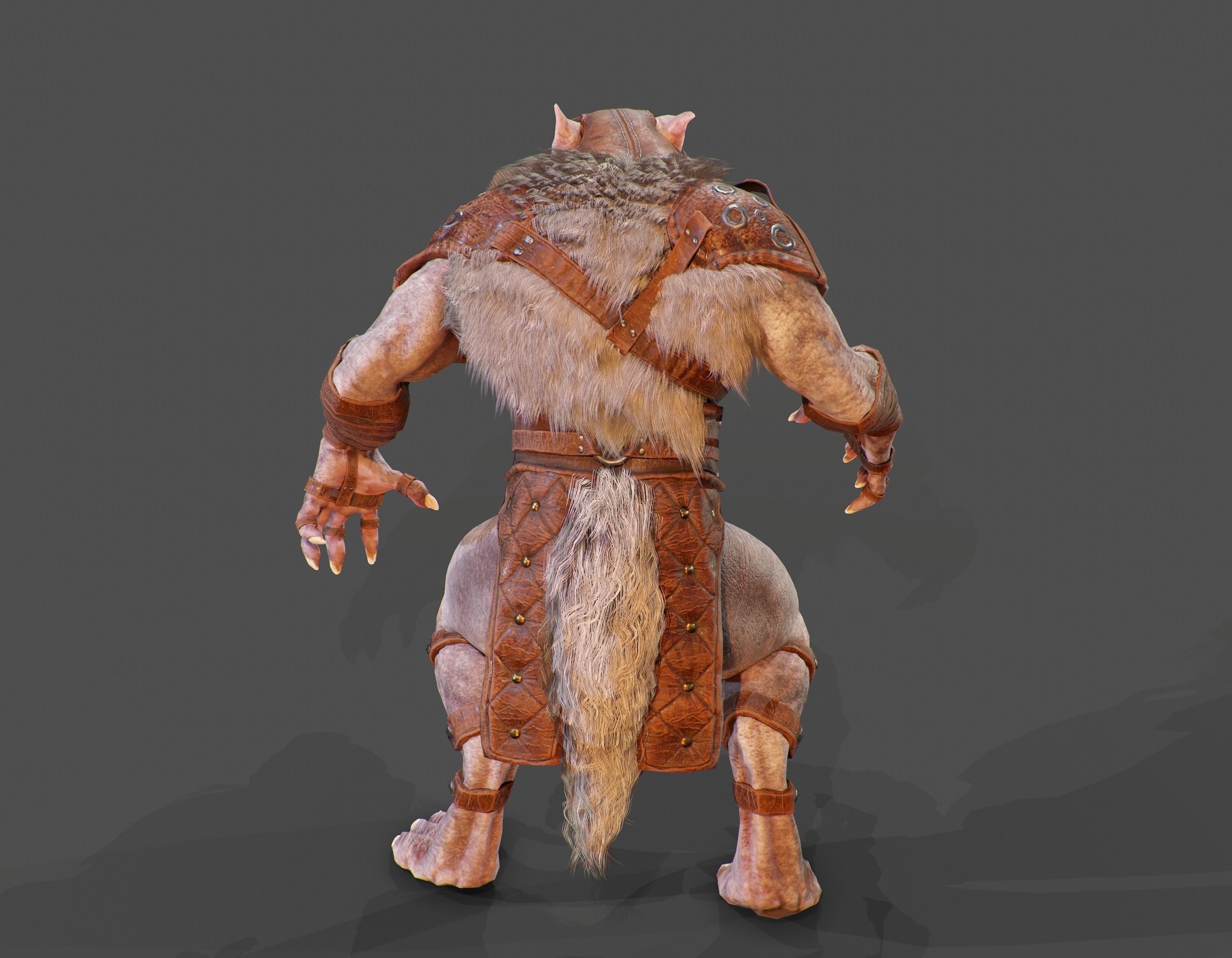 3D model Armored Werewolf Commander VR / AR / low-poly rigged animated ...