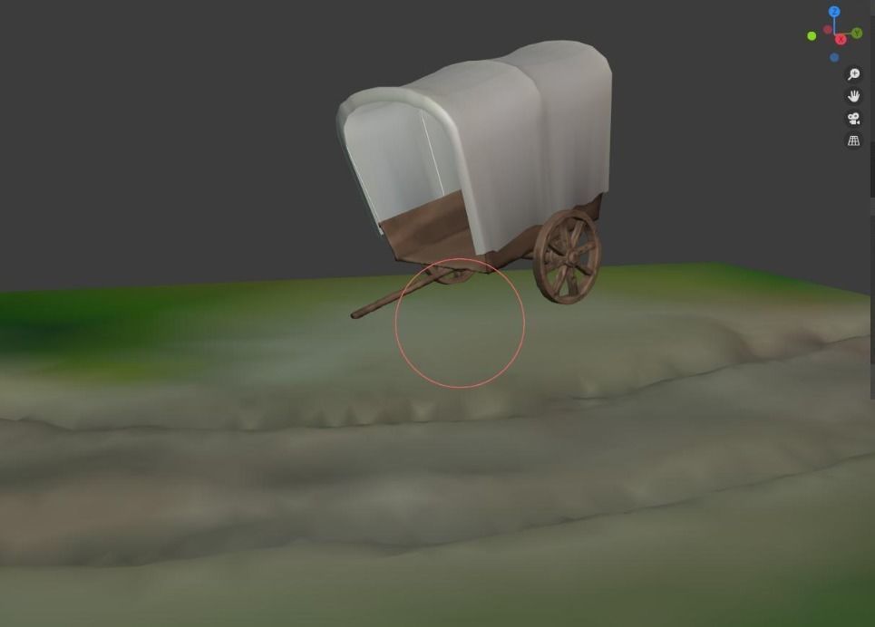 High Quality Sculpted Vertex Painted Wagon Chariot Cart Model free 3D ...