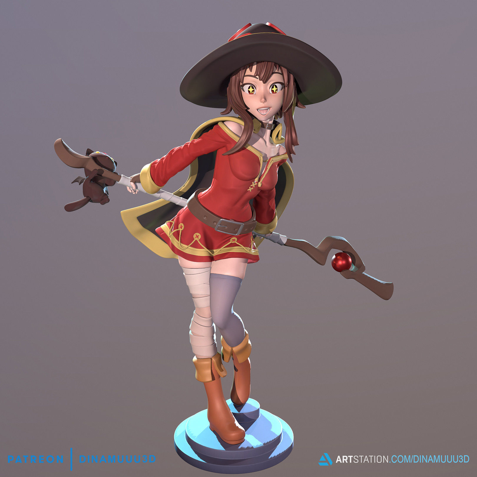 Megumin and Chomusuke Main Version 3D Print Model 3D model 3D printable ...