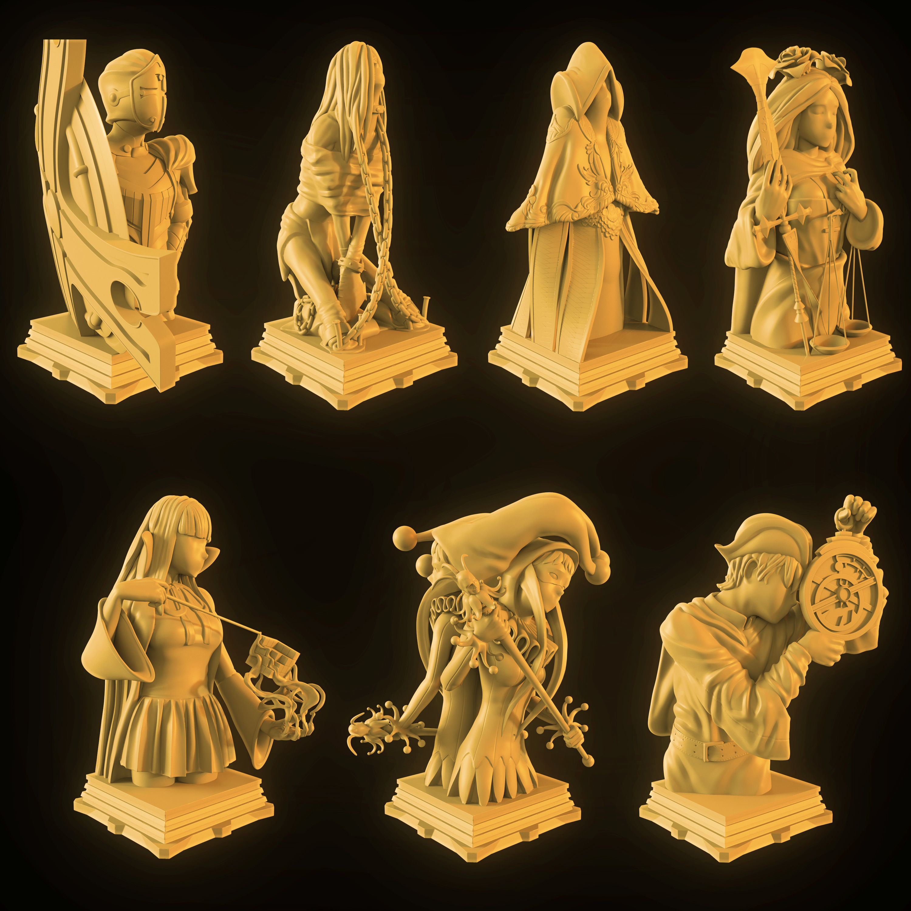 Custom Fate Grand Order Chess Set 3D Model Collection 3D printable ...