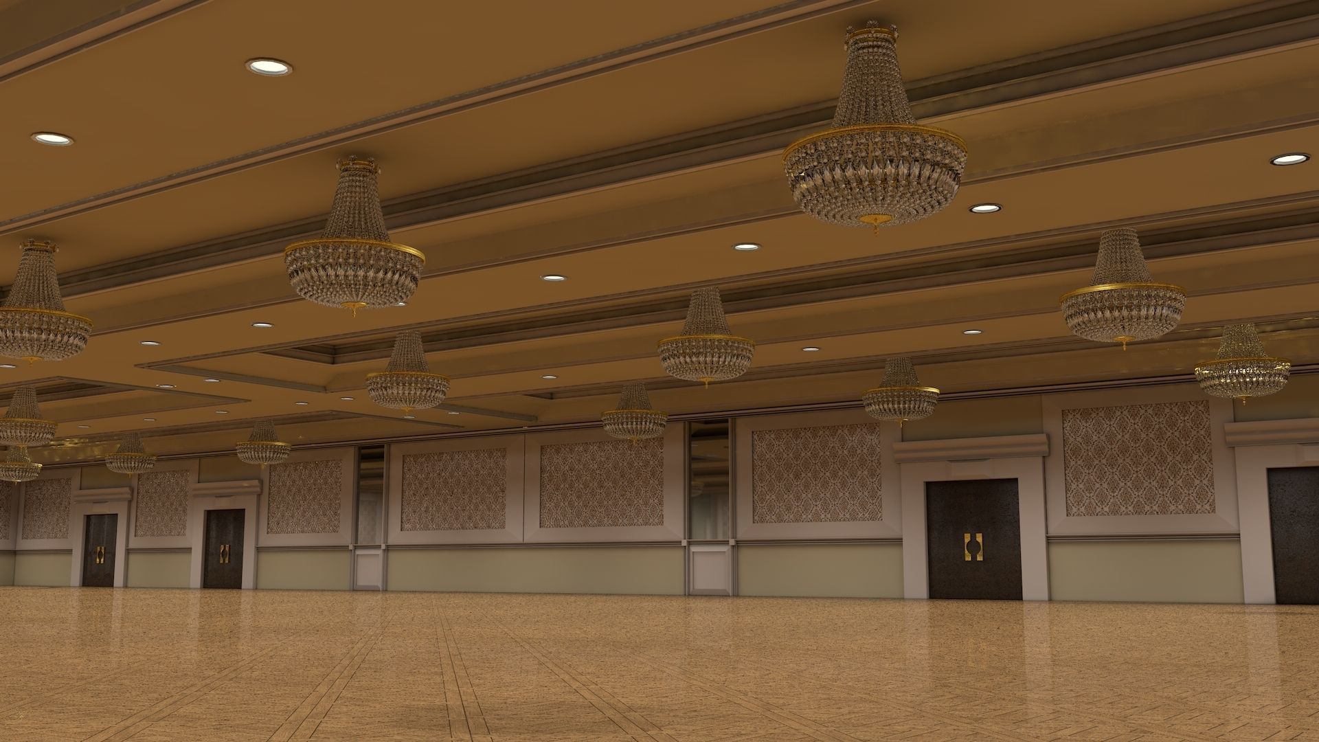 Hotel Ballroom 6 3D model | CGTrader