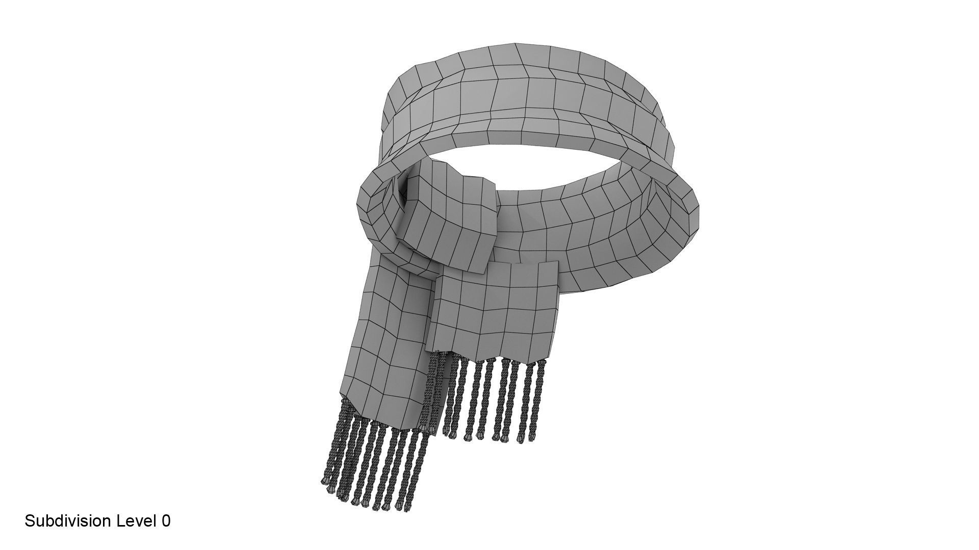 Knitted wool scarf 3D model | CGTrader