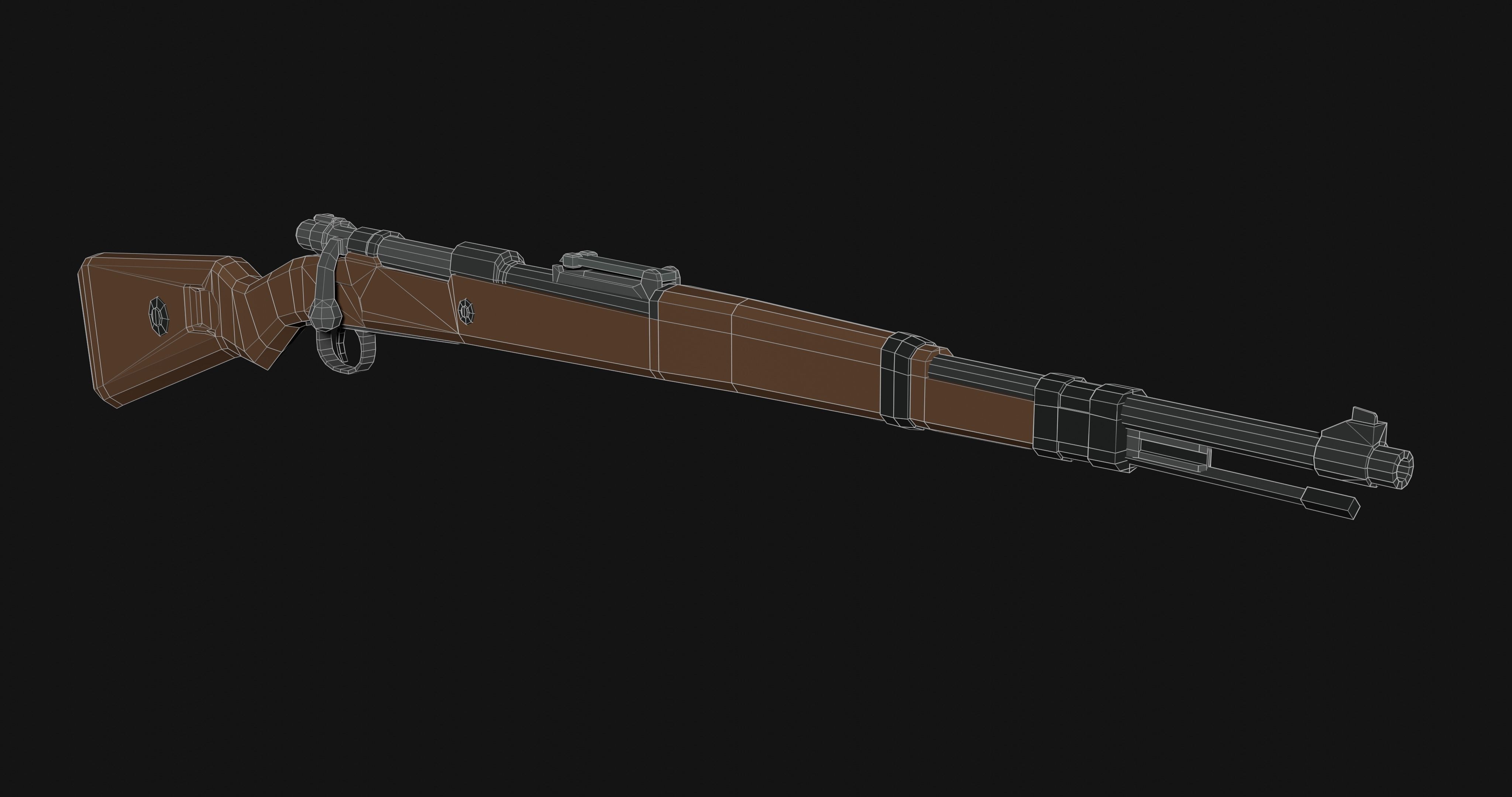 3D model Mauser 98k German WW2 Low Poly isometric VR / AR / low-poly ...