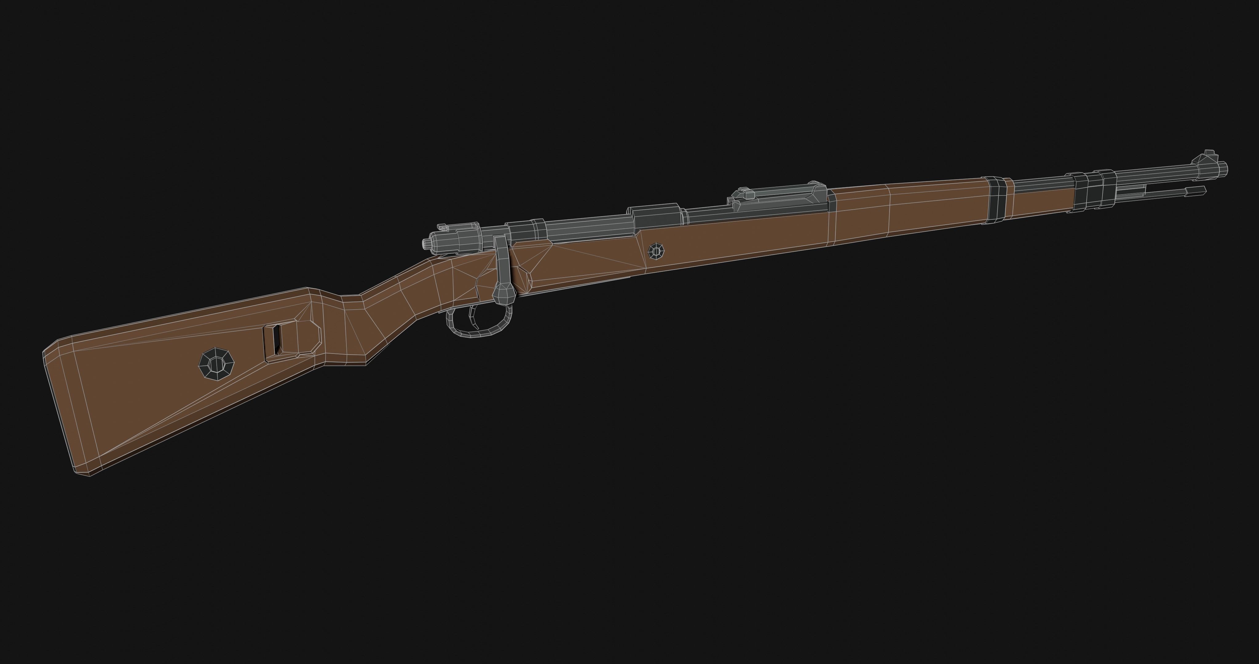 3D model Mauser 98k German WW2 Low Poly isometric VR / AR / low-poly ...