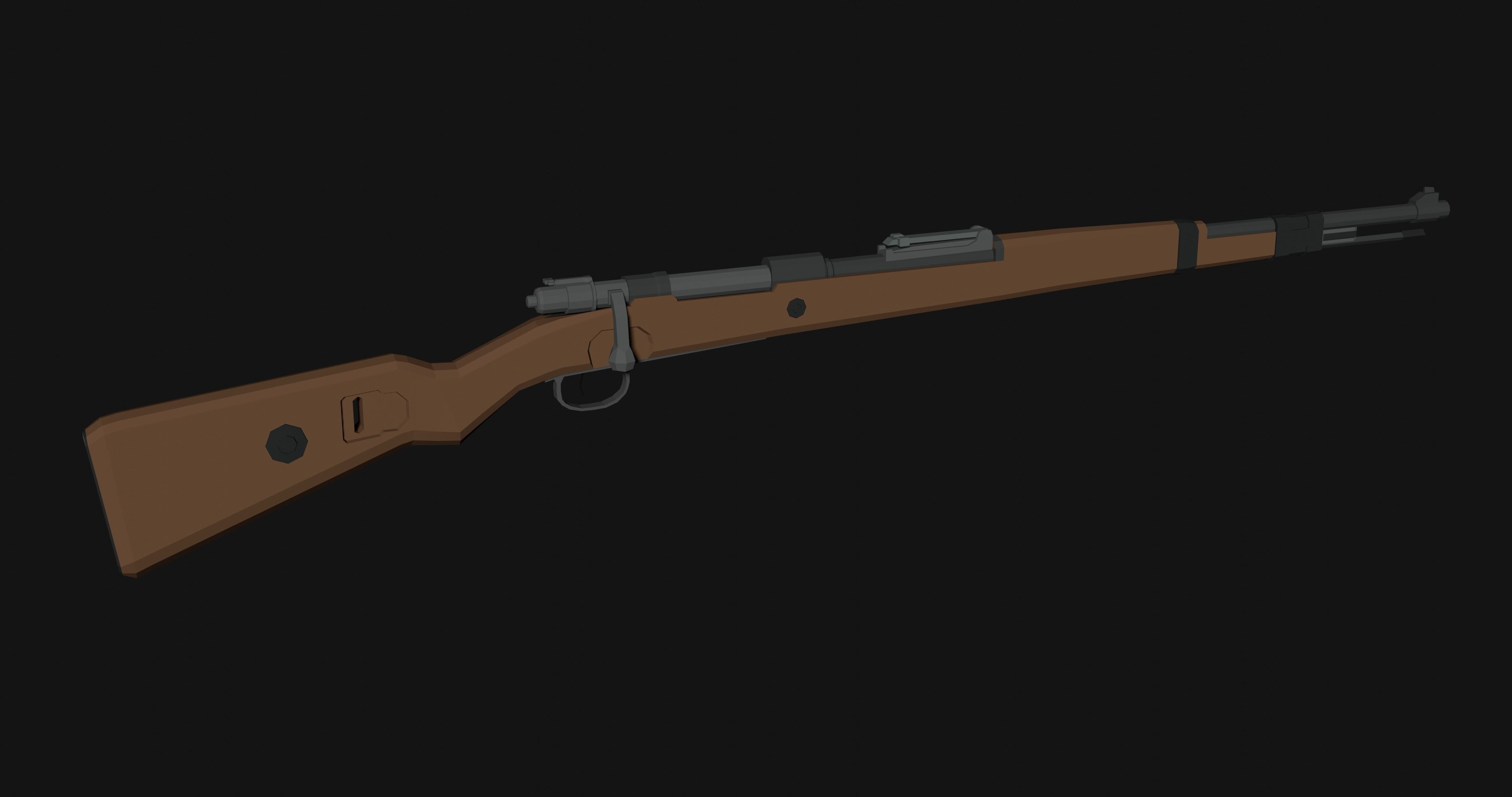 3D model Mauser 98k German WW2 Low Poly isometric VR / AR / low-poly ...