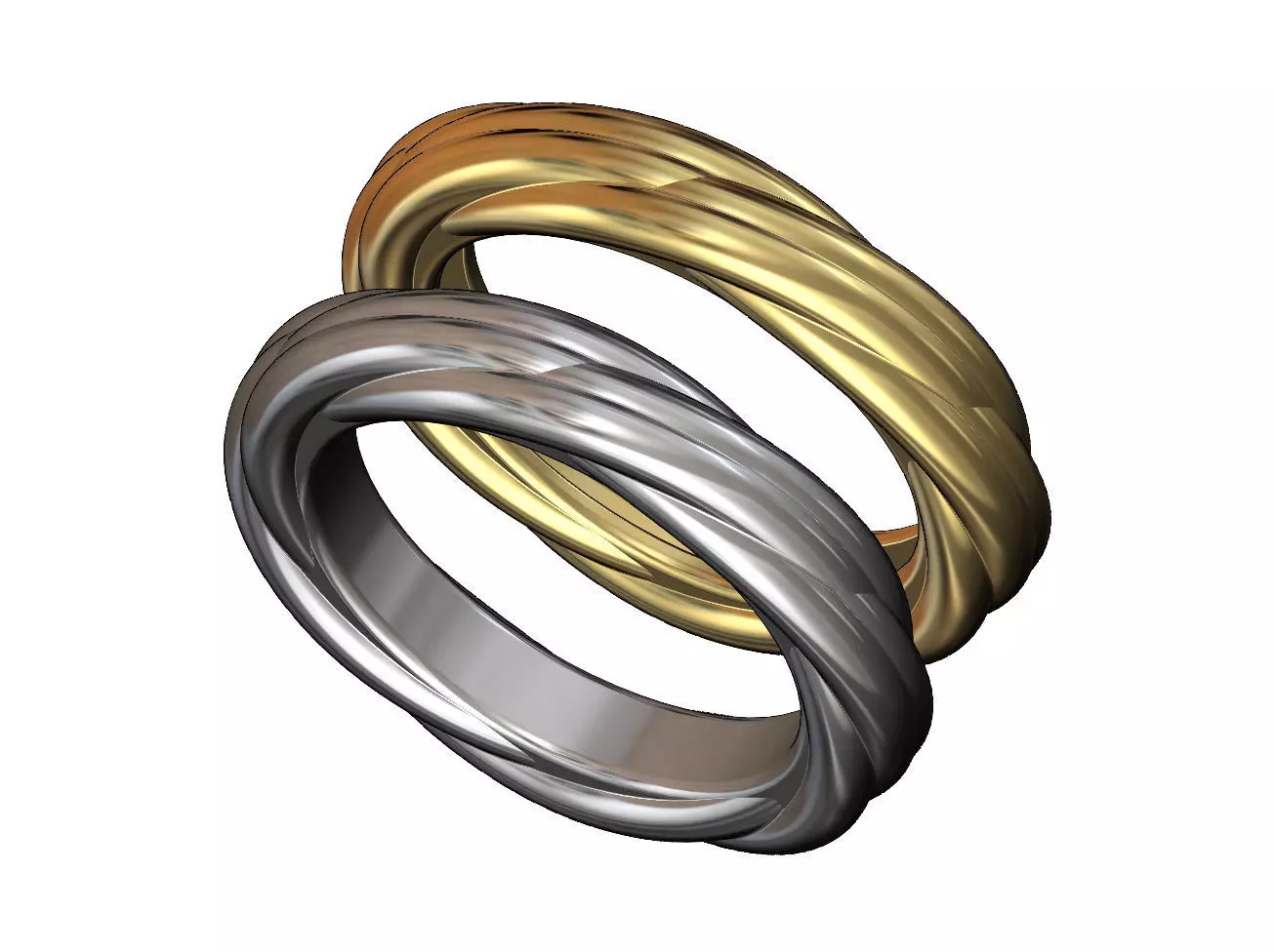 Overlapping rope braids ring 3D model 3D printable | CGTrader