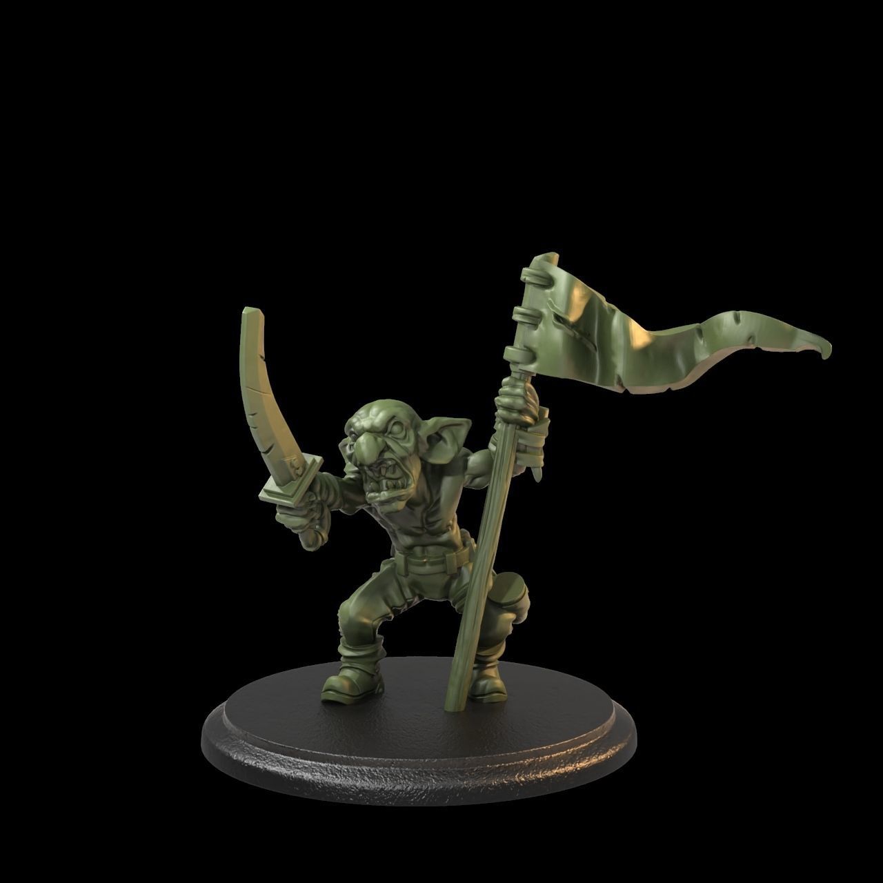 Goblin Flag Bearer - Pre-Supported 3D model 3D printable | CGTrader
