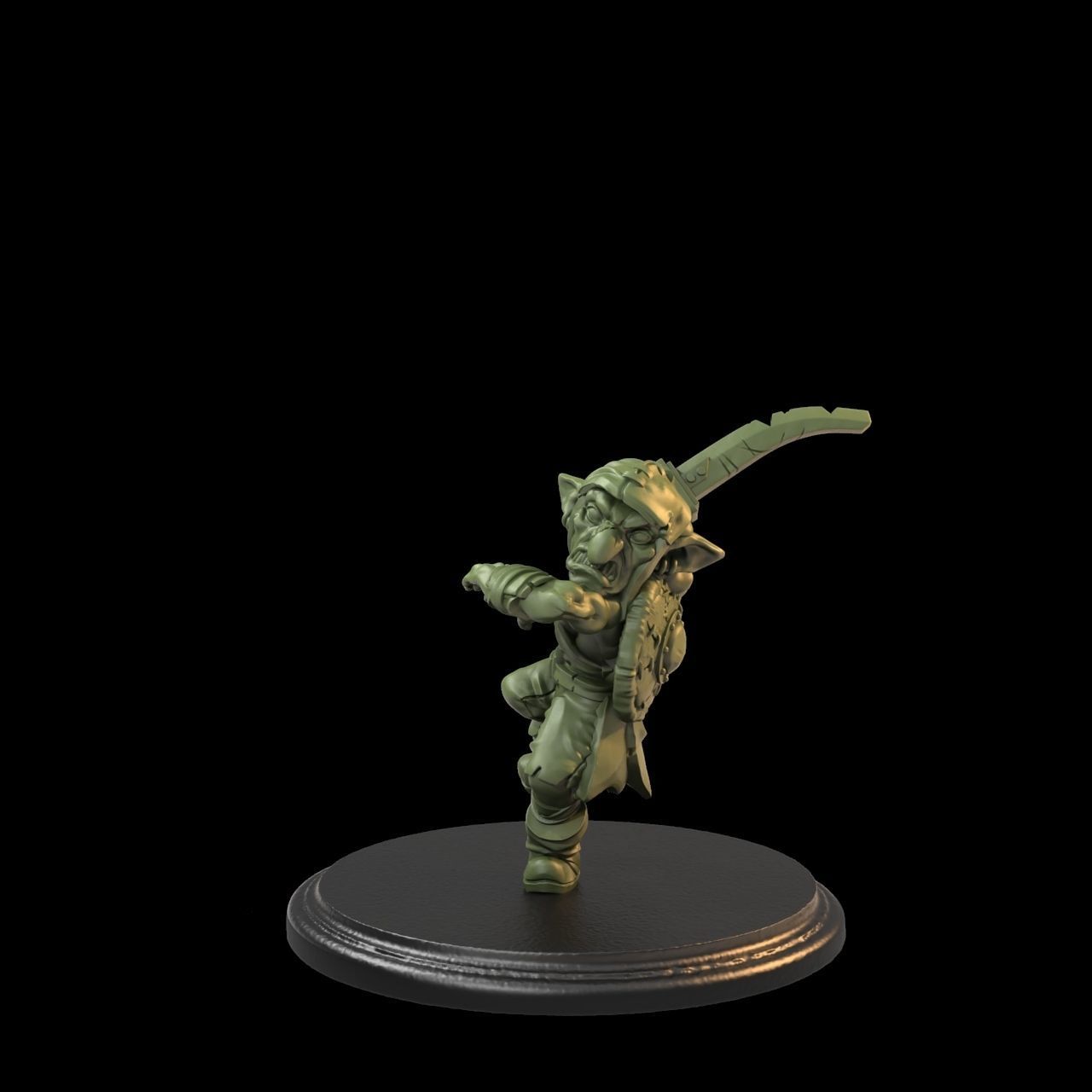 Leaping One Sword Goblin Presupported 3D model 3D printable | CGTrader