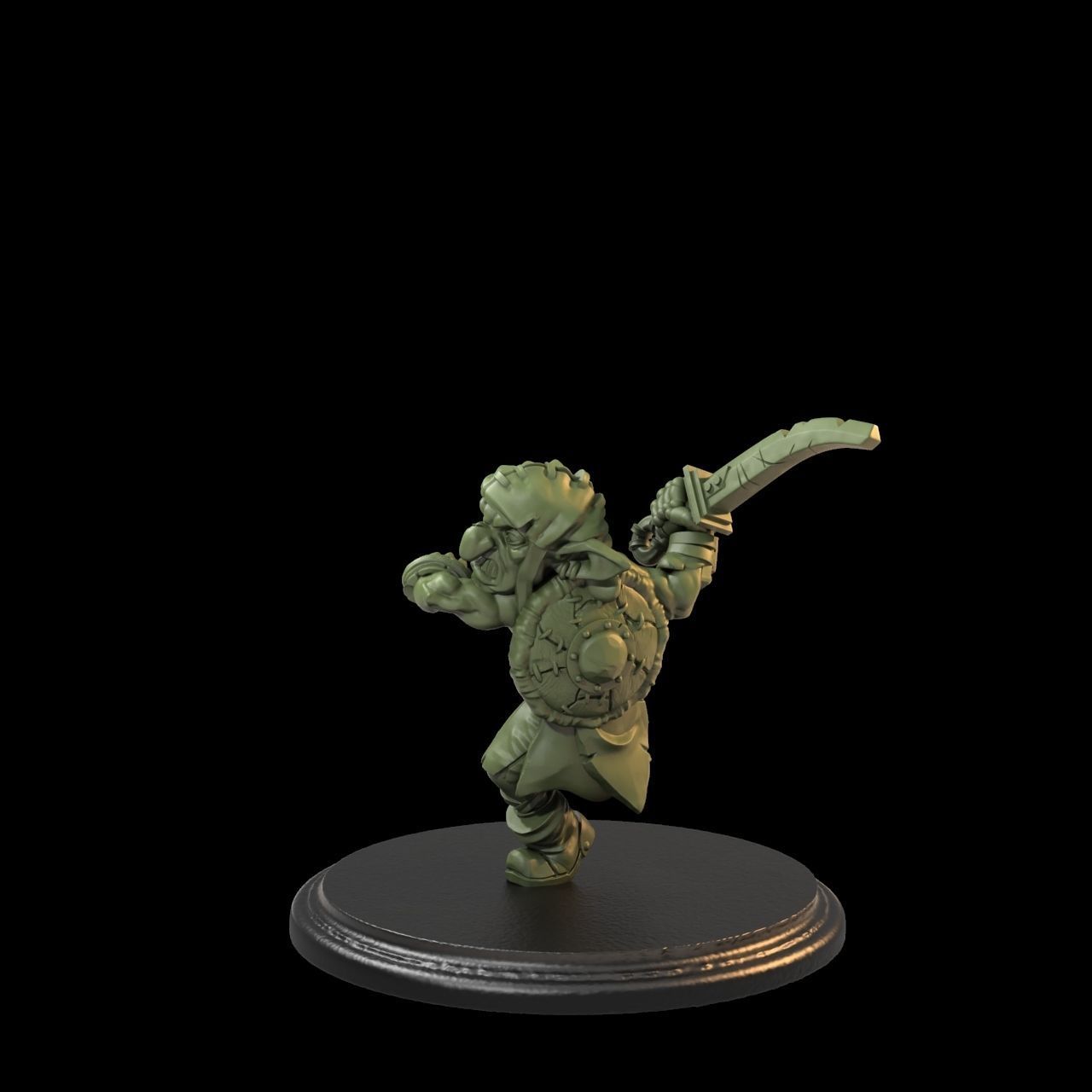 Leaping One Sword Goblin Presupported 3D model 3D printable | CGTrader