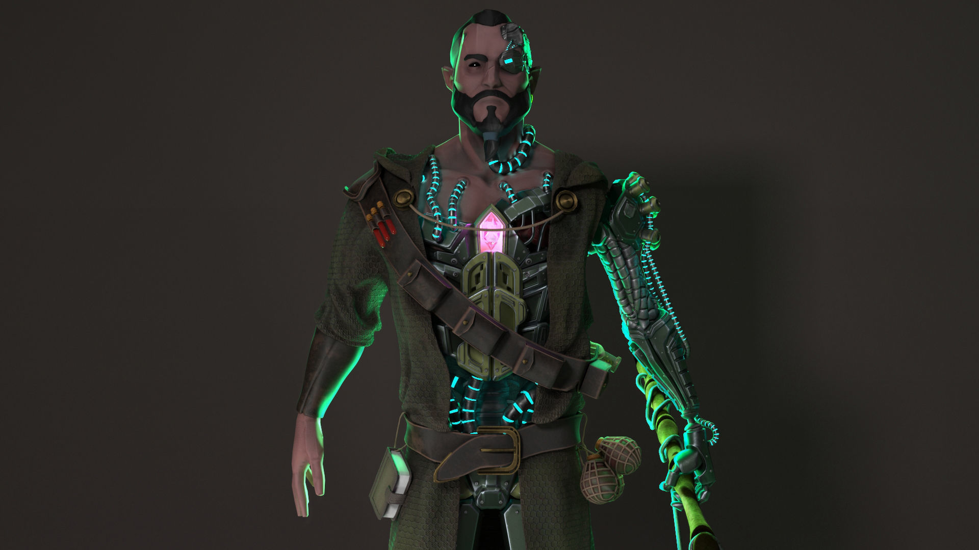 Combat techno mage 3D model | CGTrader