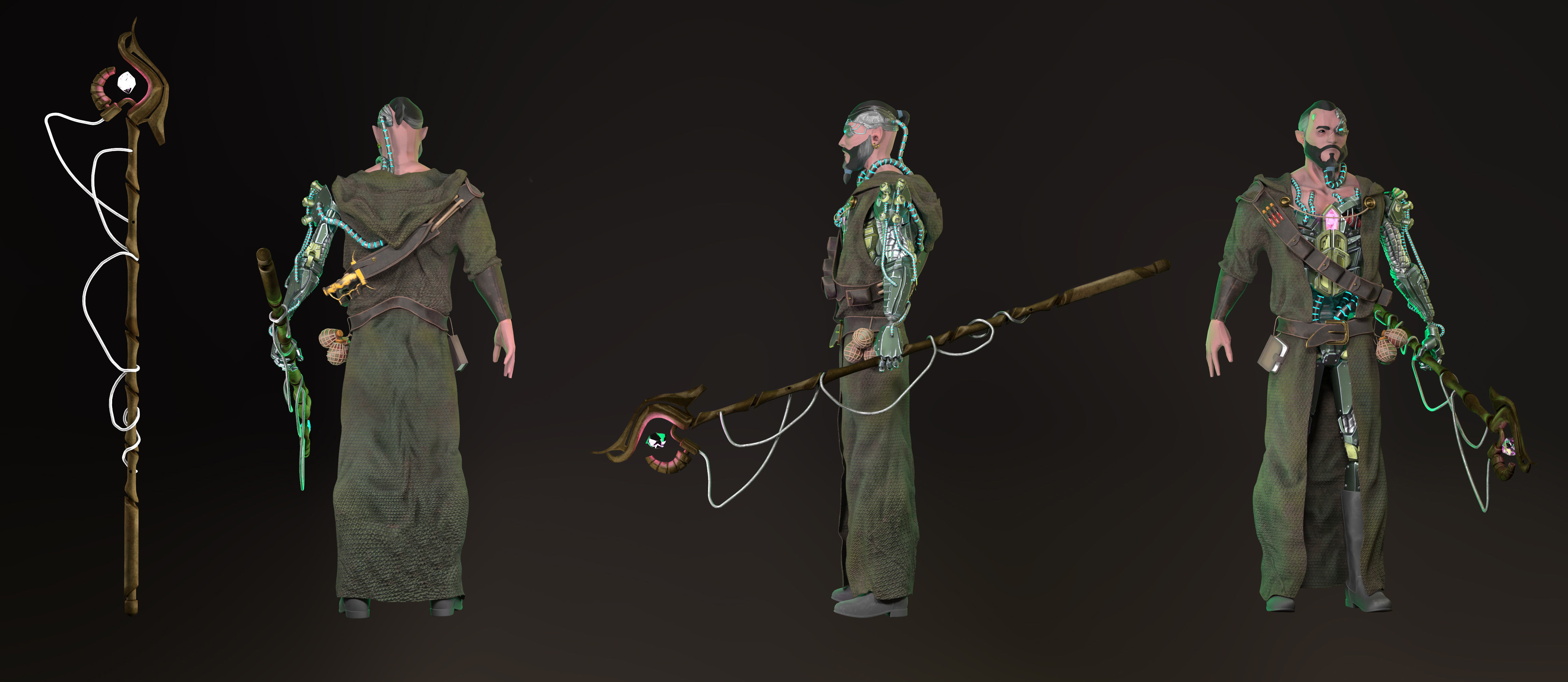 Combat techno mage 3D model | CGTrader