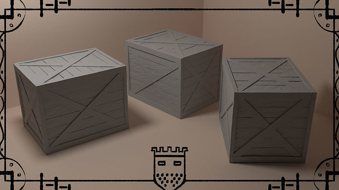Medieval fantasy box 3 3D model 3D printable | CGTrader