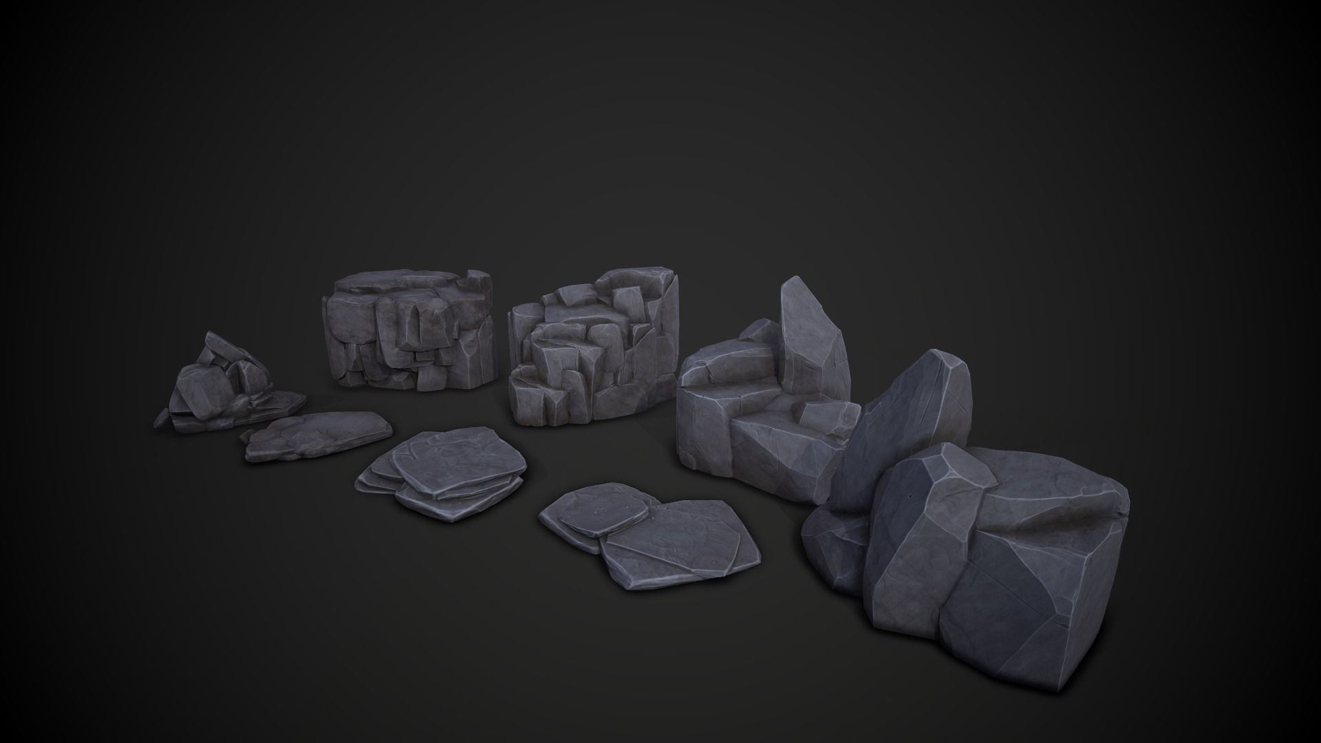 3D model Stylized Rock Pack VR / AR / low-poly | CGTrader