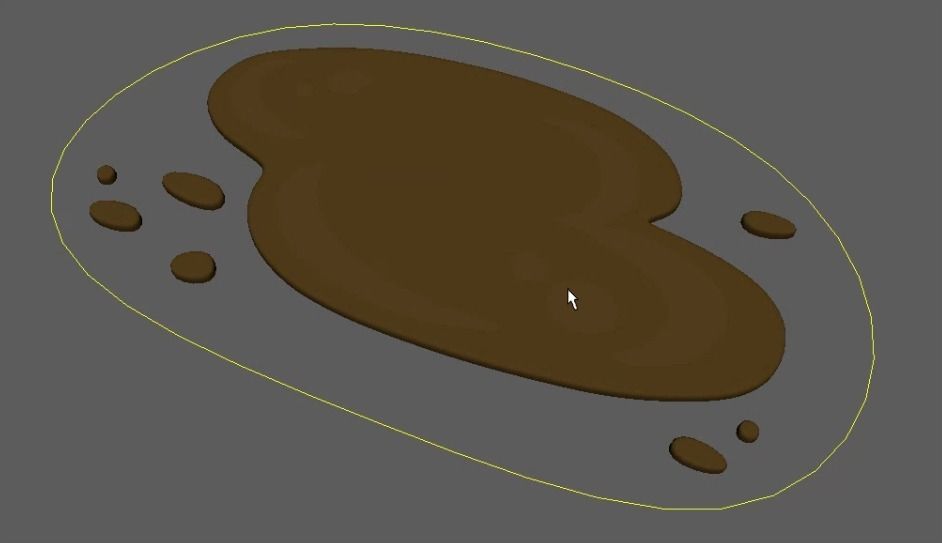 Cartoon mud Puddle 3D model rigged | CGTrader