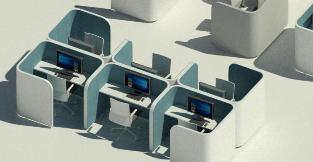 revit PodWork - Workstation families 3D model | CGTrader