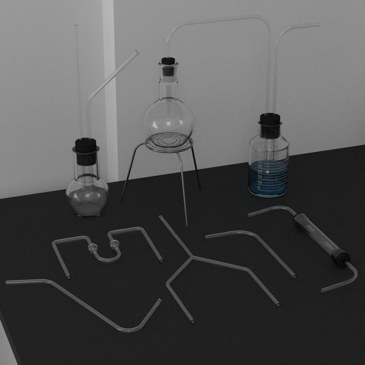 Chemical laboratory equipment and glassware 3D model | CGTrader
