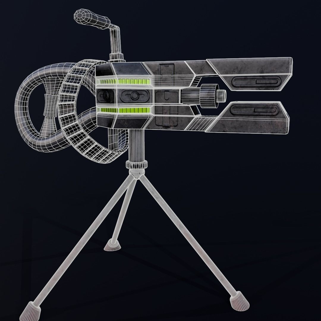 3D model Sci-Fi Machine Gun VR / AR / low-poly | CGTrader