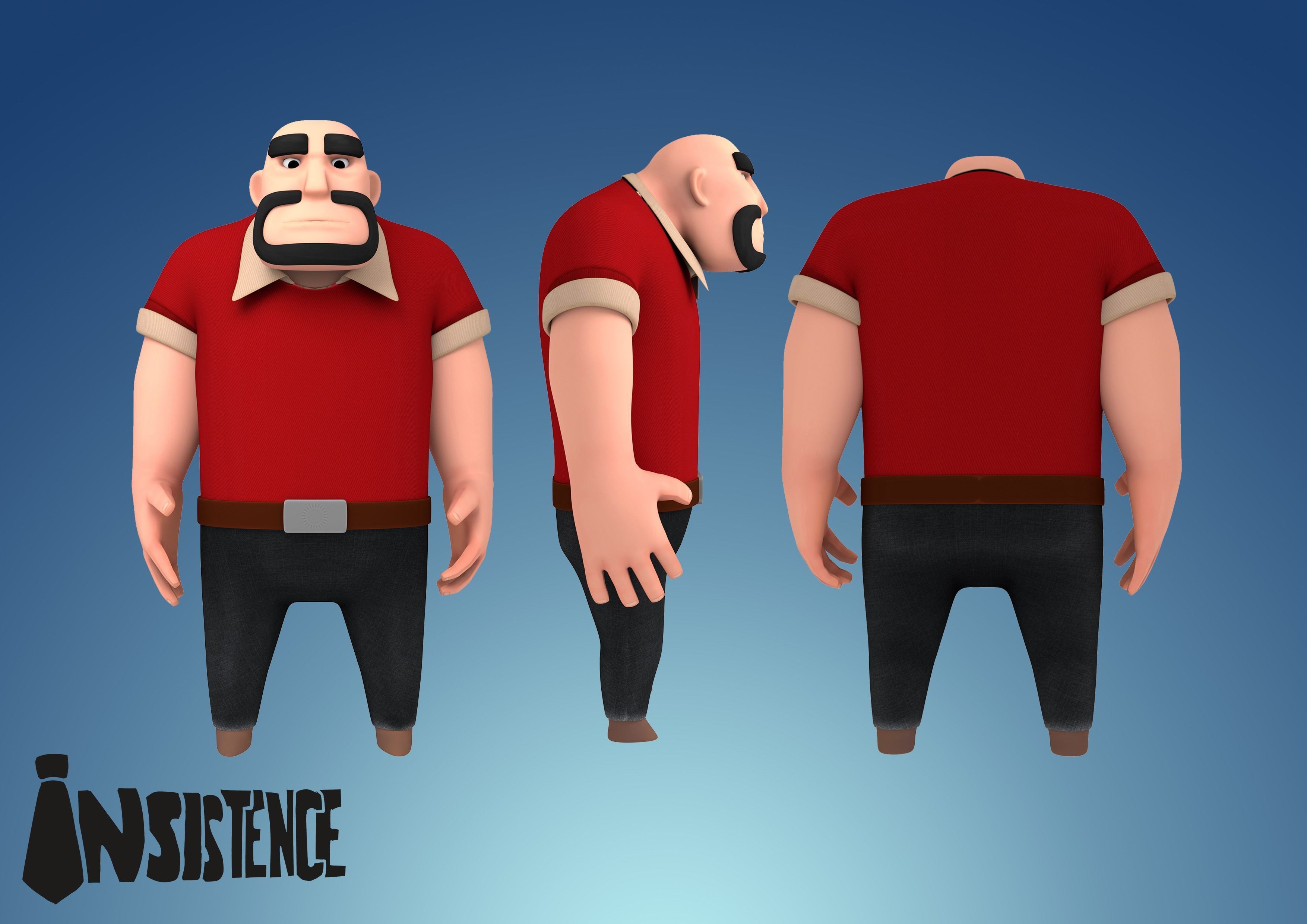 ANGRY DAD 3D model rigged | CGTrader