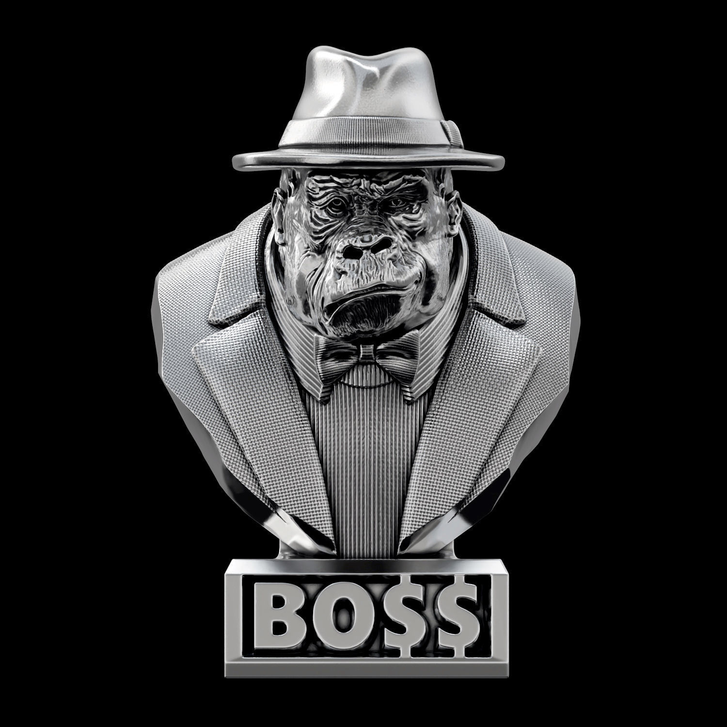 Gorilla bust BOSS 3D model 3D printable | CGTrader