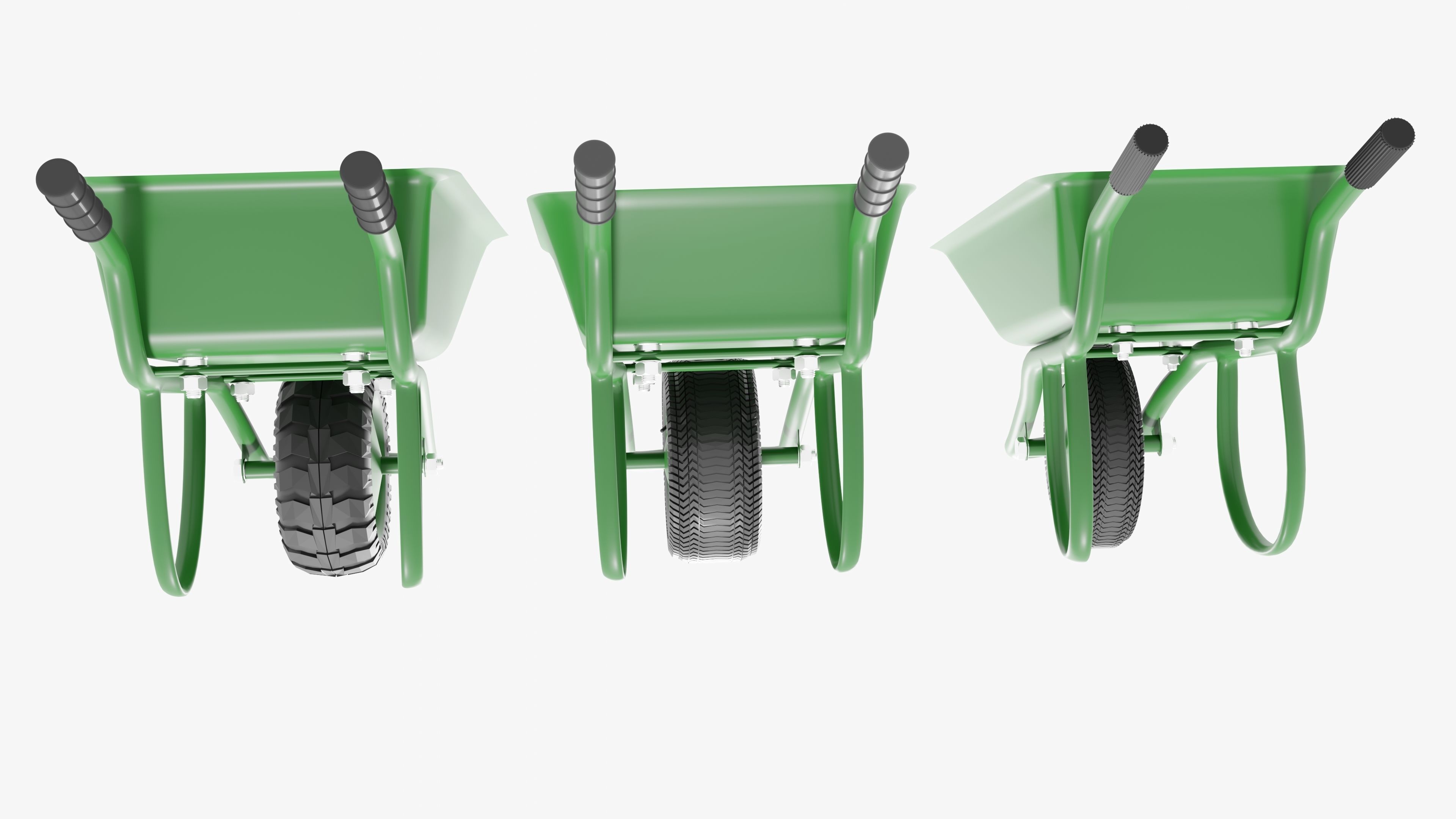 wheelbarrow four wheelbarrows 3D model | CGTrader