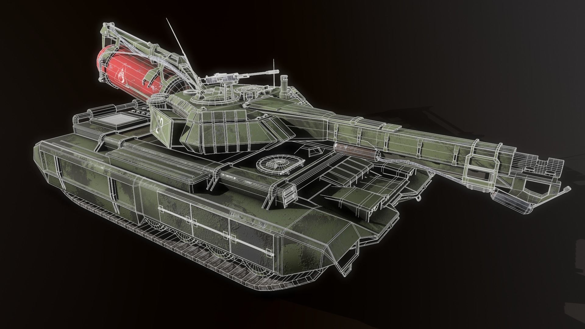 Fire-canon hard-surface tank 3D model | CGTrader