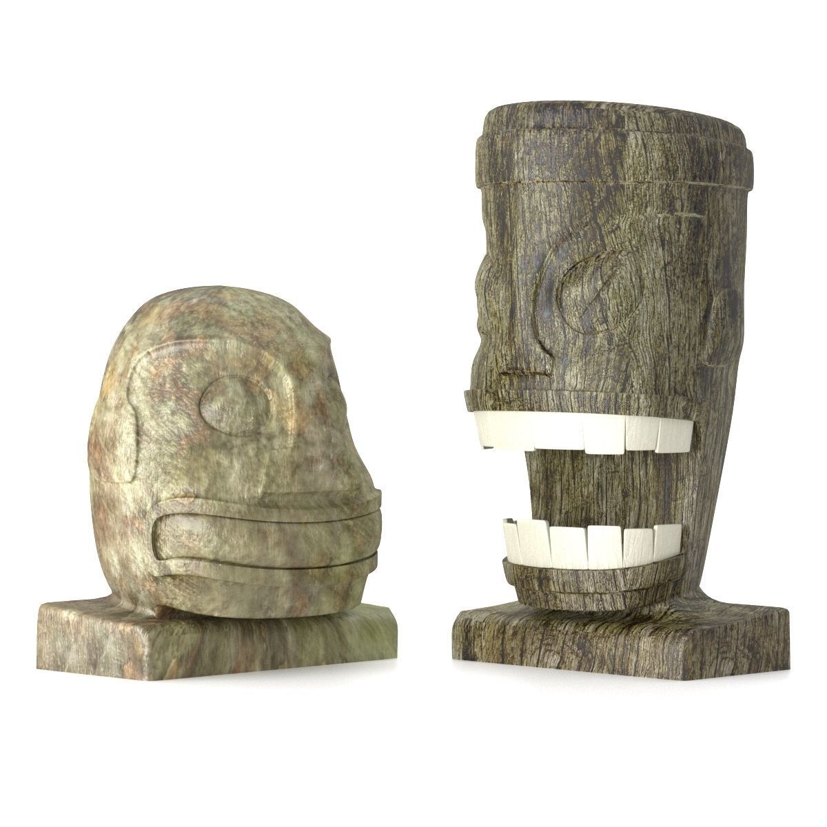 TIKIS two tiki statues 3D model | CGTrader