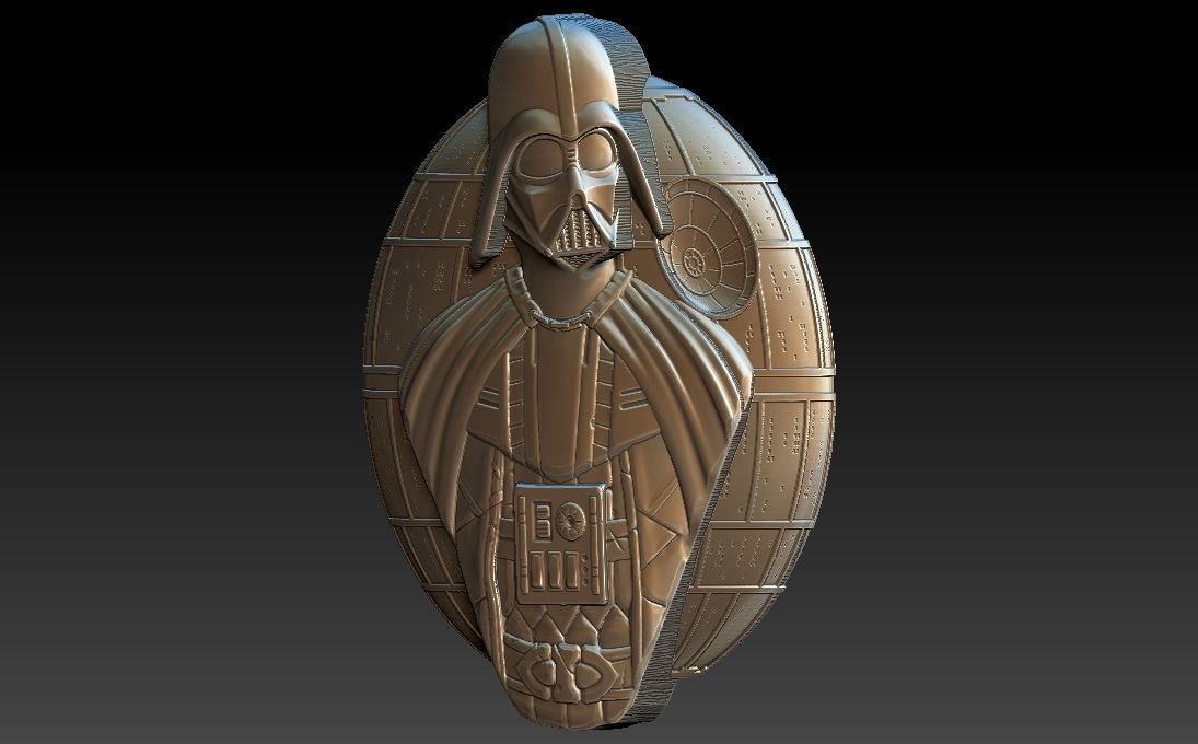 Darth Vader and Death Star 3D STL Model for CNC Router 3D model 3D ...