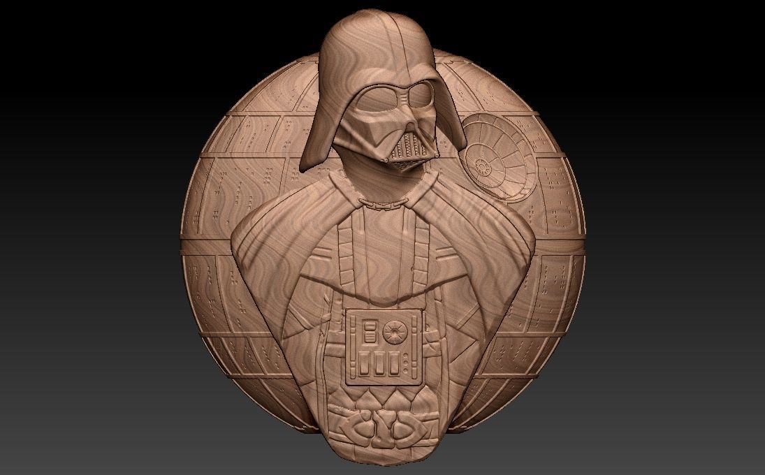 Darth Vader and Death Star 3D STL Model for CNC Router 3D model 3D ...