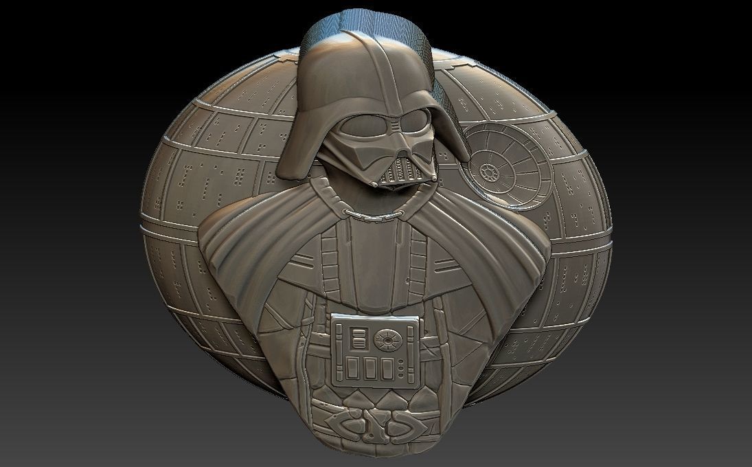 Darth Vader and Death Star 3D STL Model for CNC Router 3D model 3D ...