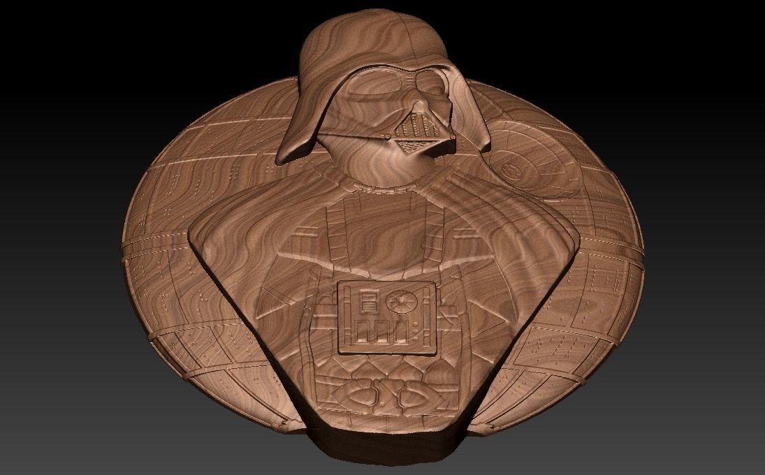 Darth Vader and Death Star 3D STL Model for CNC Router 3D model 3D ...