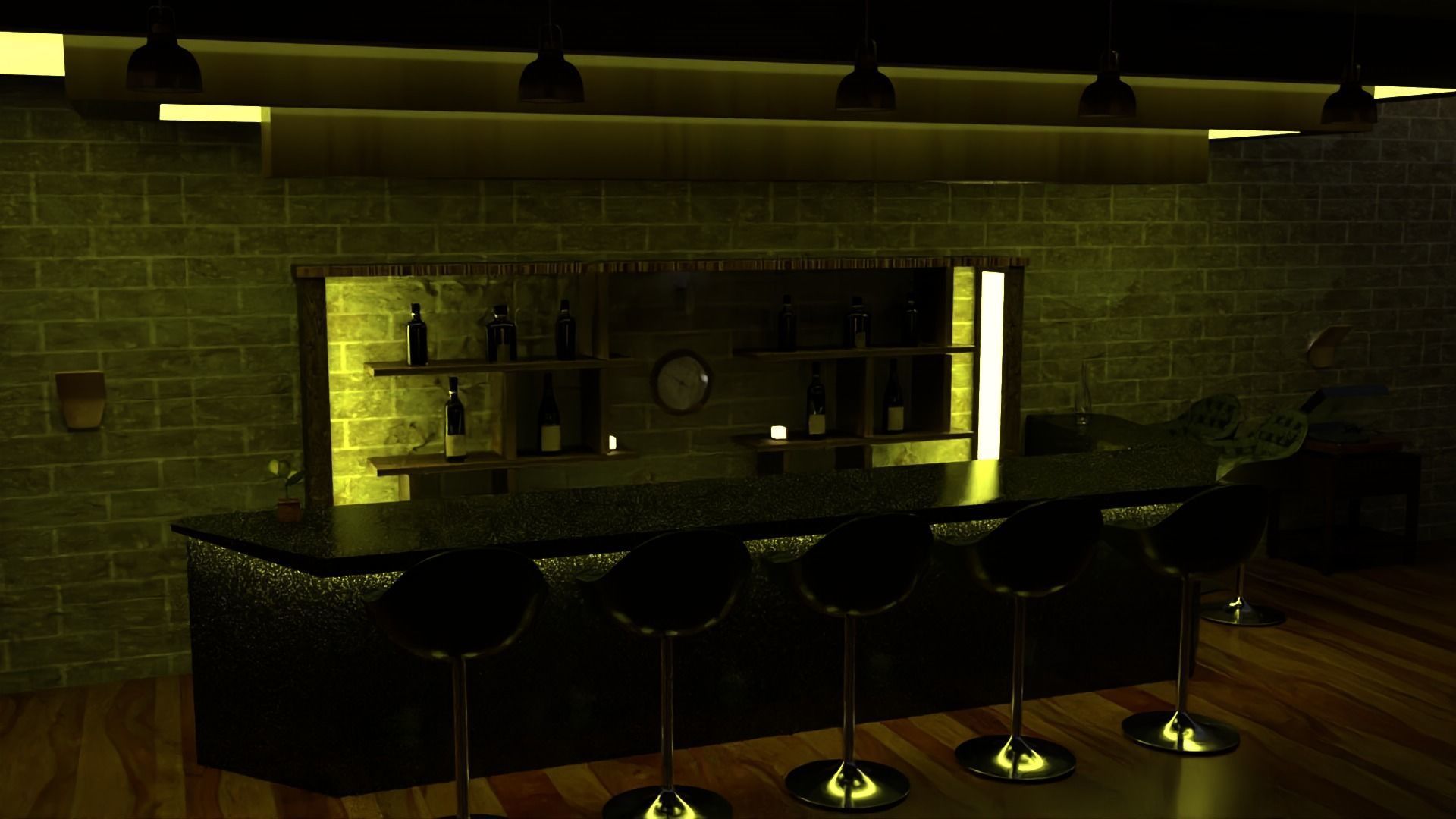 Modern Pub Scene C4D 3D model | CGTrader