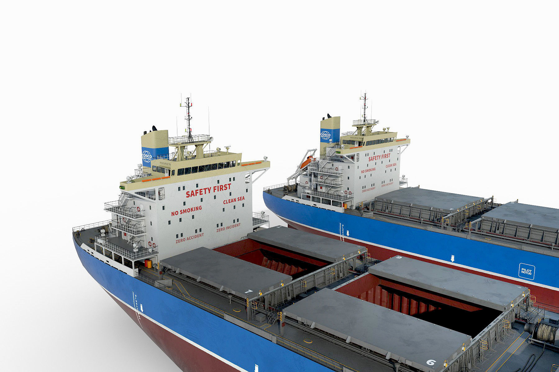 Pack Bulk carrier ships COSCO 3D model | CGTrader