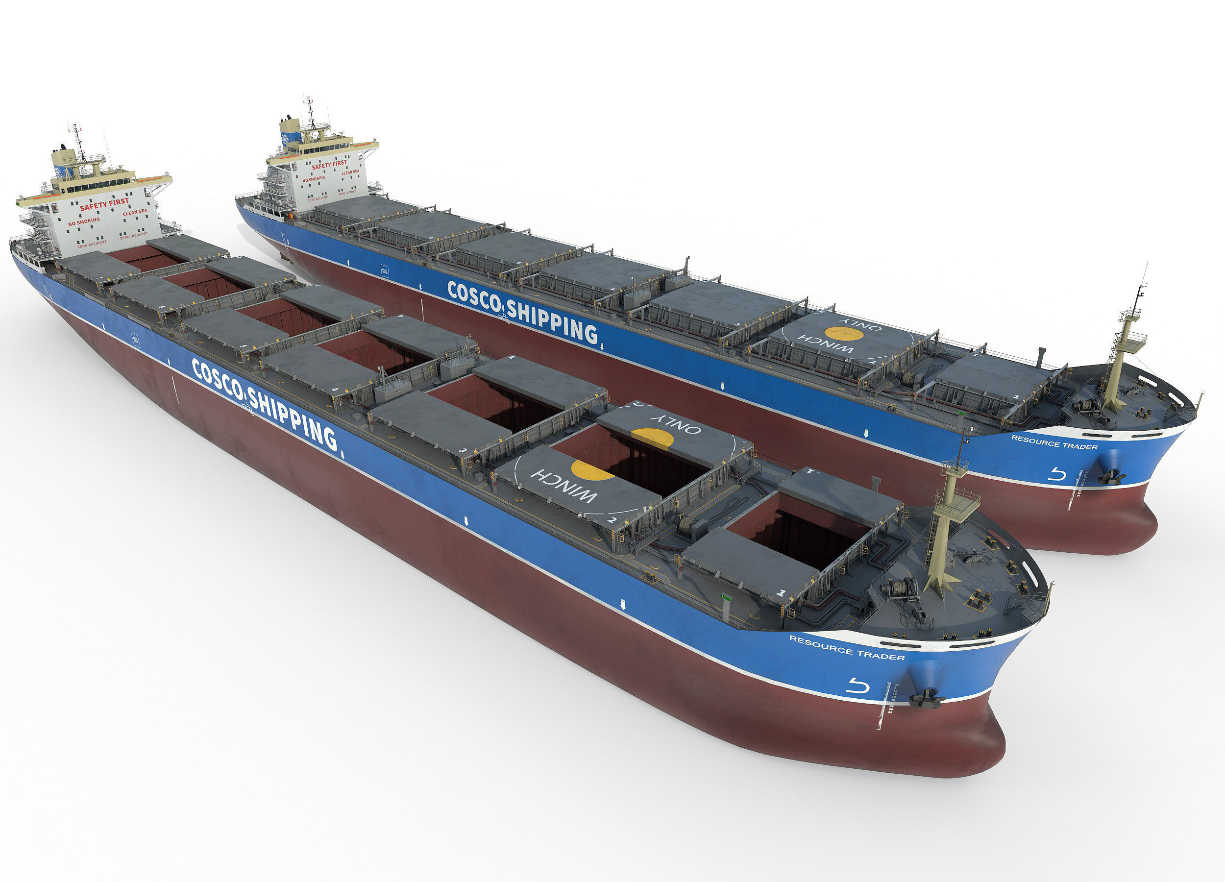 Pack Bulk carrier ships COSCO 3D model | CGTrader