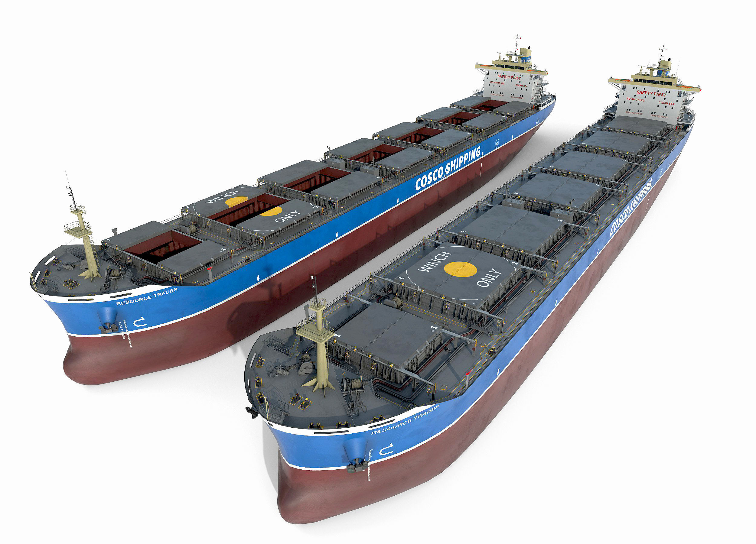 Pack Bulk carrier ships COSCO 3D model | CGTrader