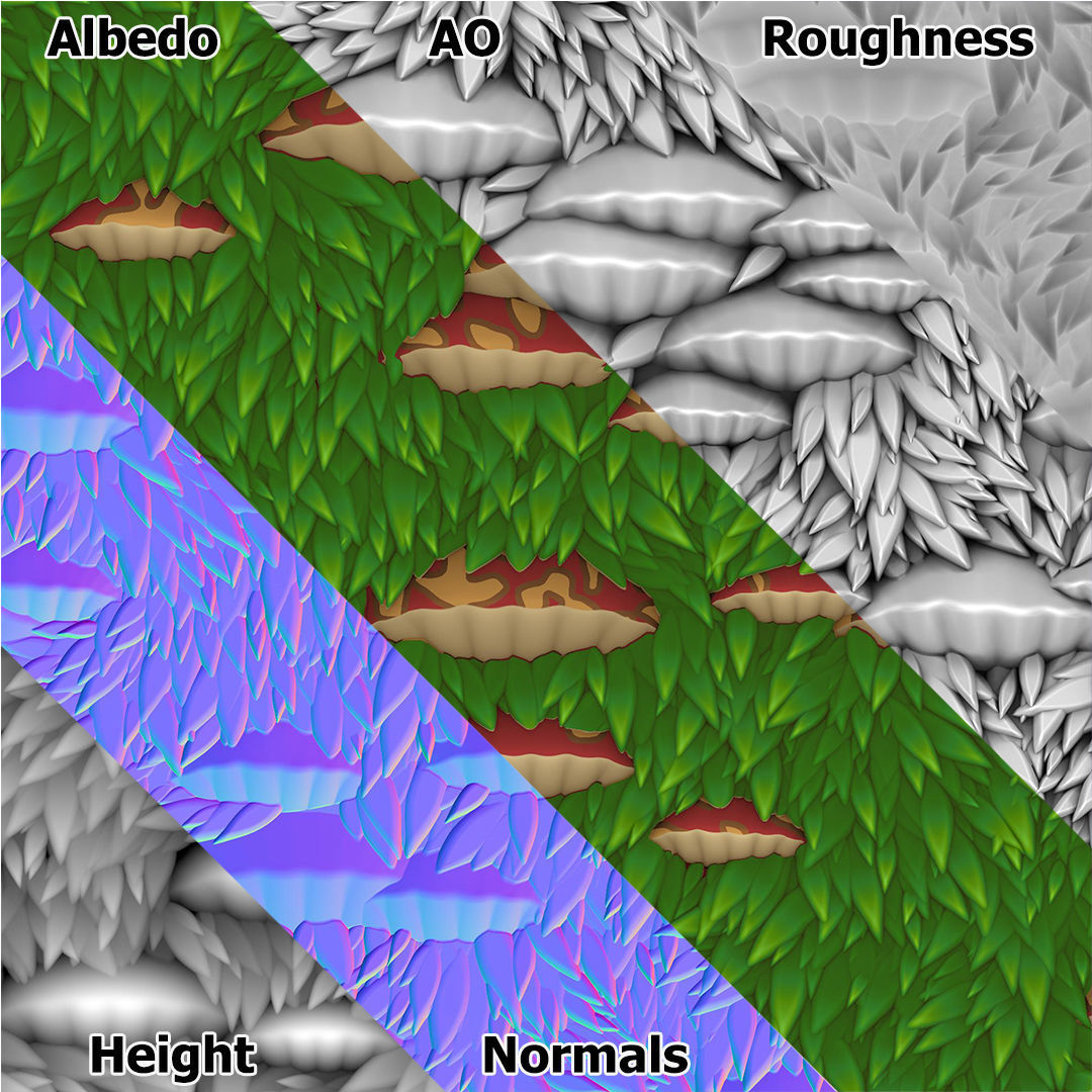 Texture Mushroom Wall VR / AR / low-poly | CGTrader