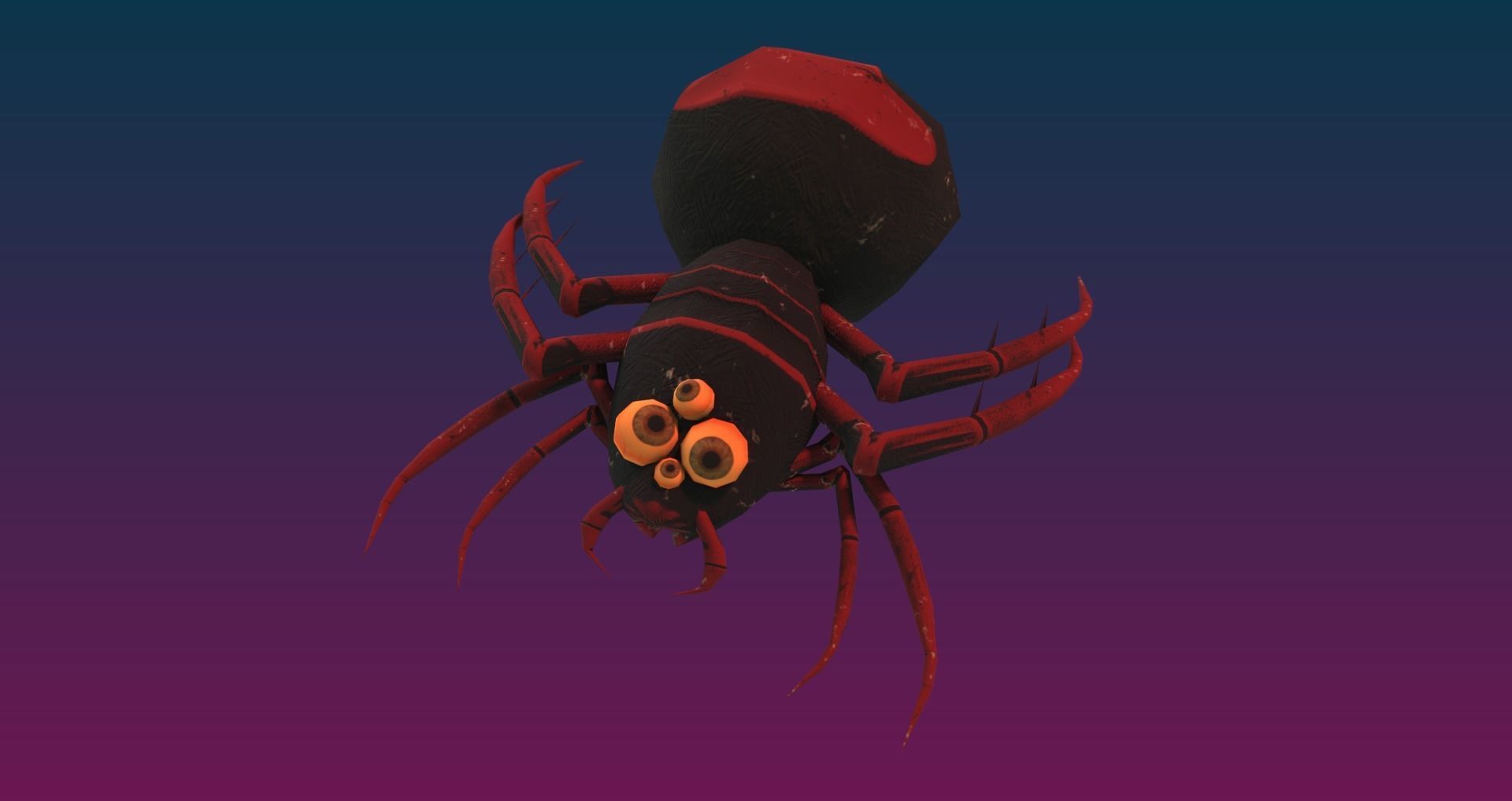 3D model Low poly Cartoon style Spider VR / AR / low-poly | CGTrader