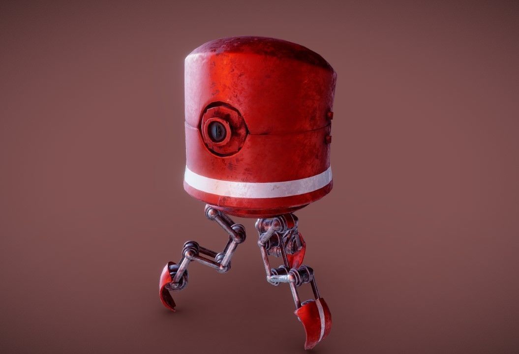 3D model robot red-bots VR / AR / low-poly | CGTrader