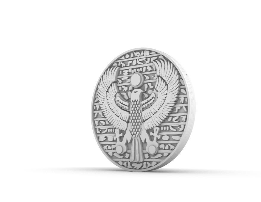 Horus Egyptian god Coin 3d printed 3 cm 3D model 3D printable | CGTrader