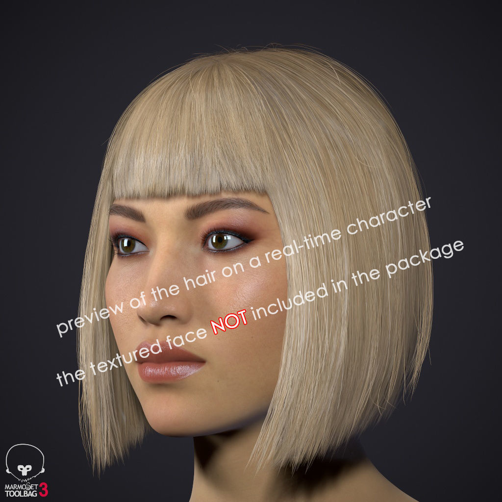 3D model Hair - Bob Cut with Bangs - Gen2 VR / AR / low-poly | CGTrader