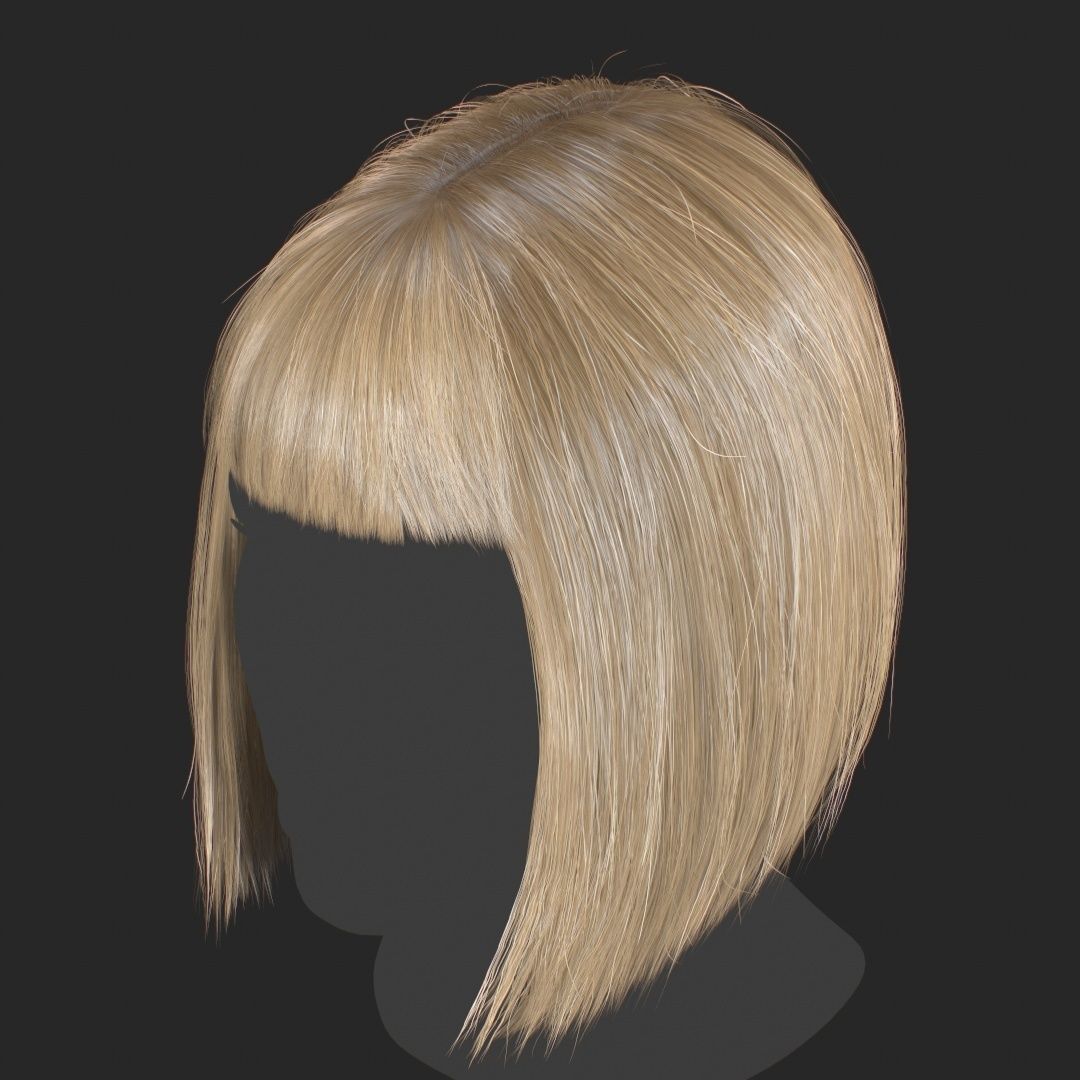 3D model Hair - Bob Cut with Bangs - Gen2 VR / AR / low-poly | CGTrader