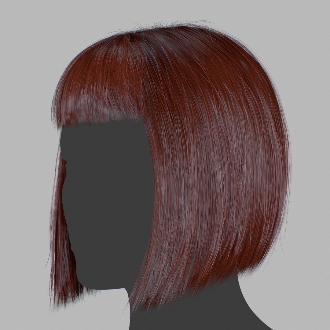 3D model Hair - Bob Cut with Bangs - Gen2 VR / AR / low-poly | CGTrader