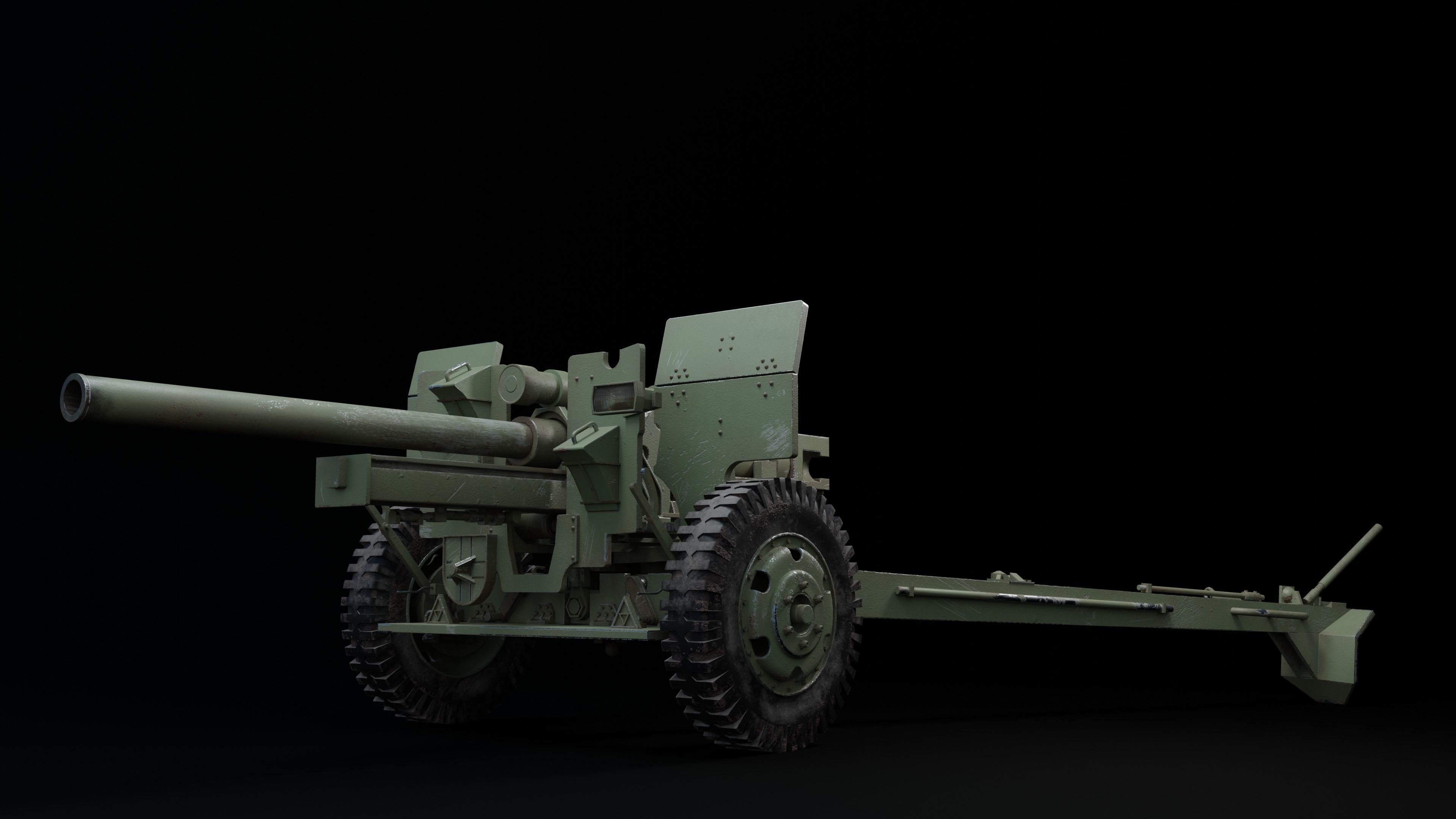 Weapon howitzer 105mm 3D model | CGTrader