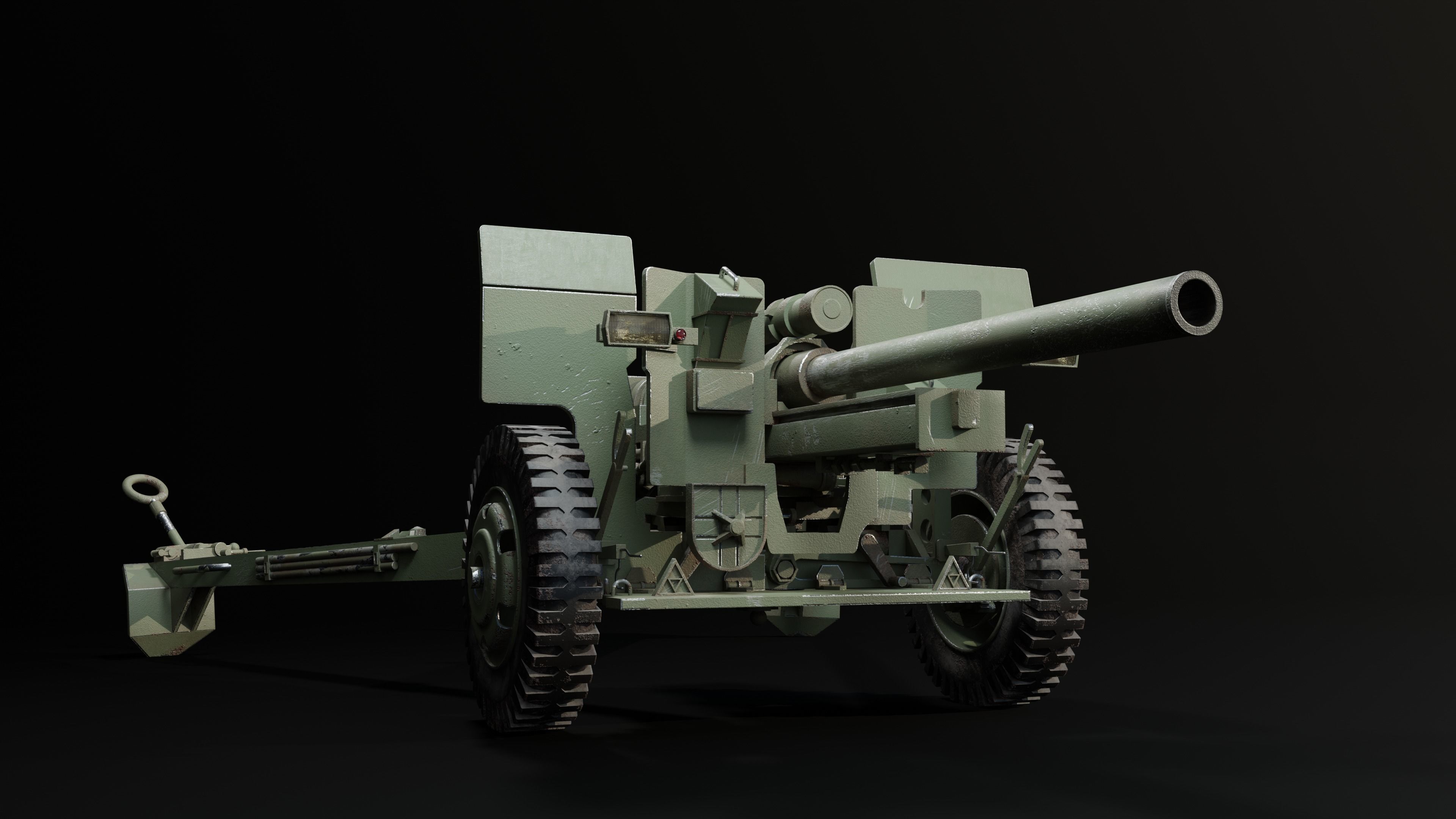 Weapon howitzer 105mm 3D model | CGTrader